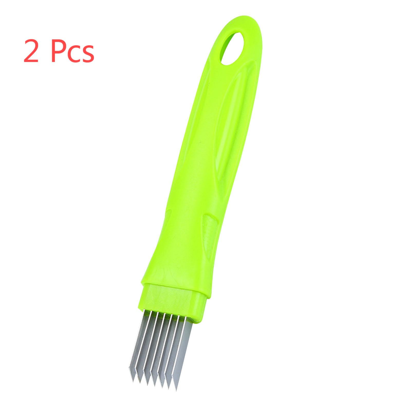 Qocolhg 2 Pack Scallion Cutter Shred Knife, Stainless Steel Vegetable ...