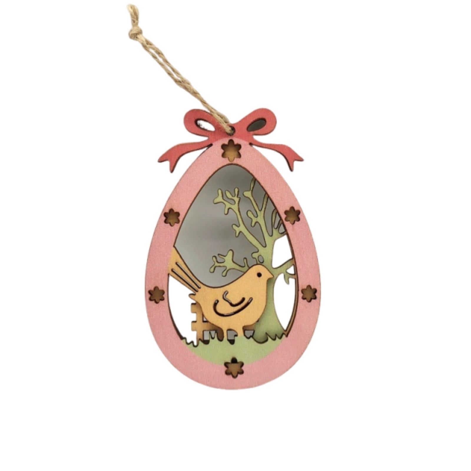 Qocolhg 2 Pcs Easter Bunny Tree Ornaments Easter Wooden Hanging Decor ...