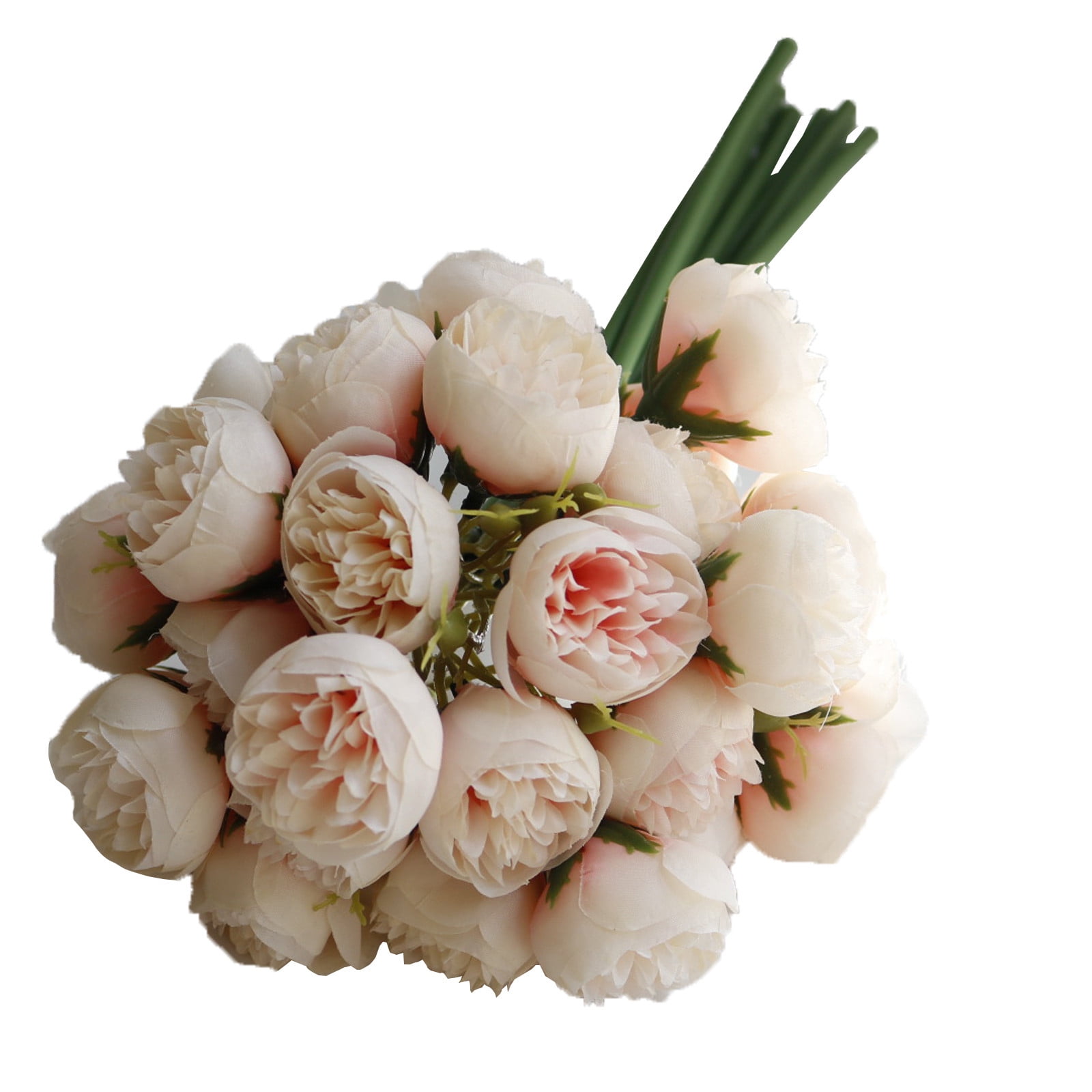 Qocolhg 27 Heads Artificial Flowers Bouquet Silk Fake Tea Rose with ...