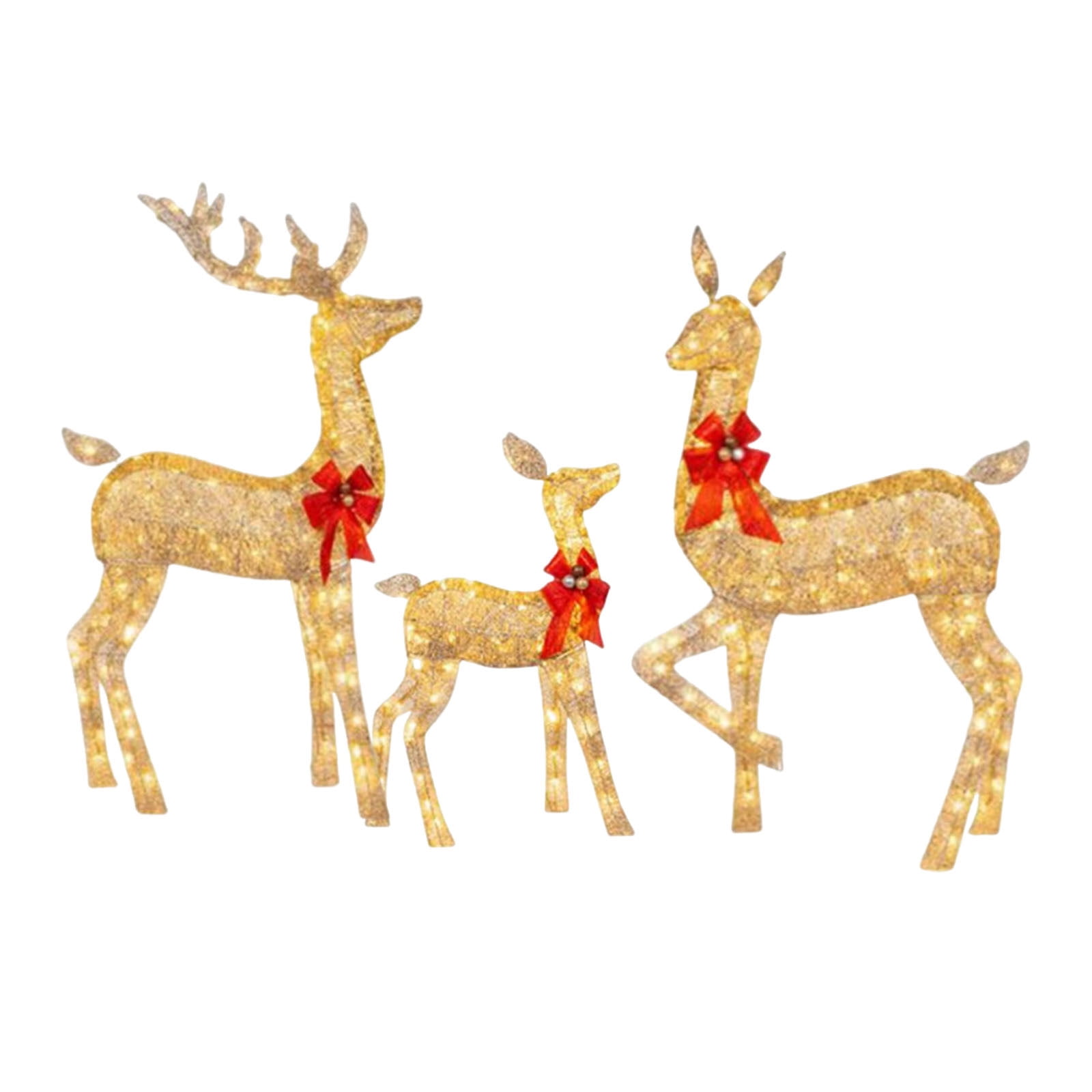 Qocolhg 3 Pcs Lighted Christmas Deer Family Set, Luminous Christmas ...