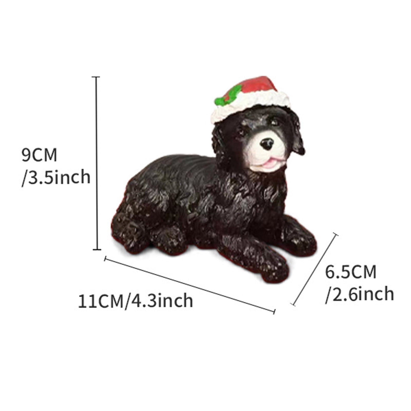 Qocolhg 4.5 Inch Santa Hat Dog Christmas Ornaments, Cake Decor Dog ...