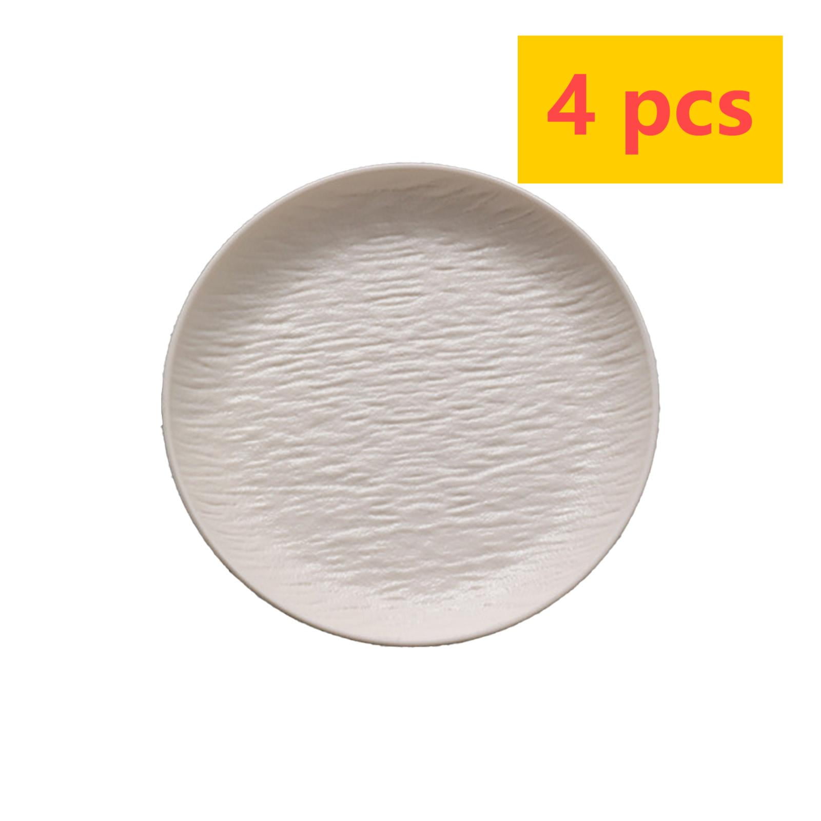 Qocolhg 4 Pcs White Unbreakable Deep Dinner Plates Set, Reusable ...