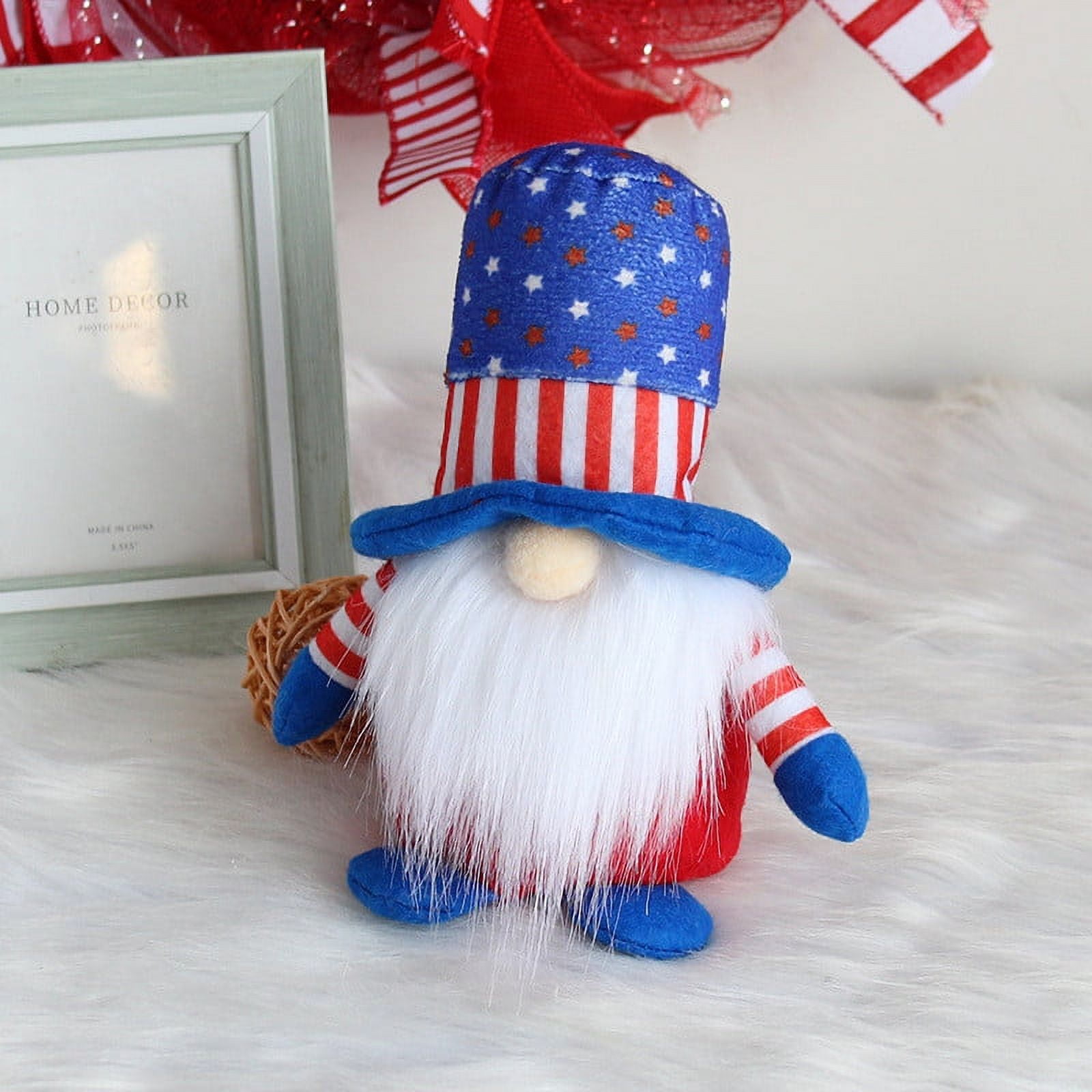 Qocolhg 4th of July Decorations - Patriotic Gnomes ,Handmade Faceless Sitting Dwarf Old Man ...