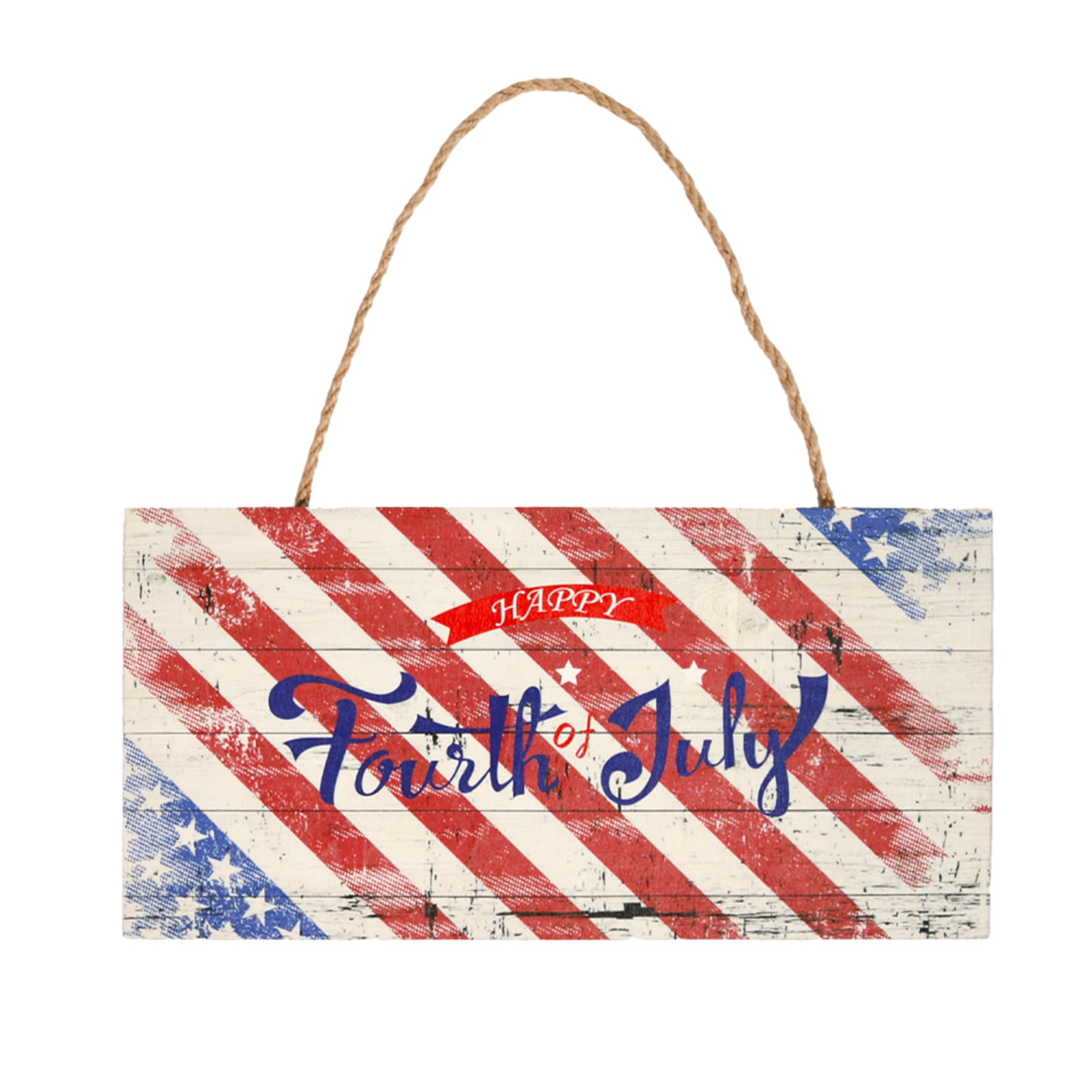 Qocolhg 4th of July Wall Decor Sign, Printed Wood Plaque Sign, Happy ...