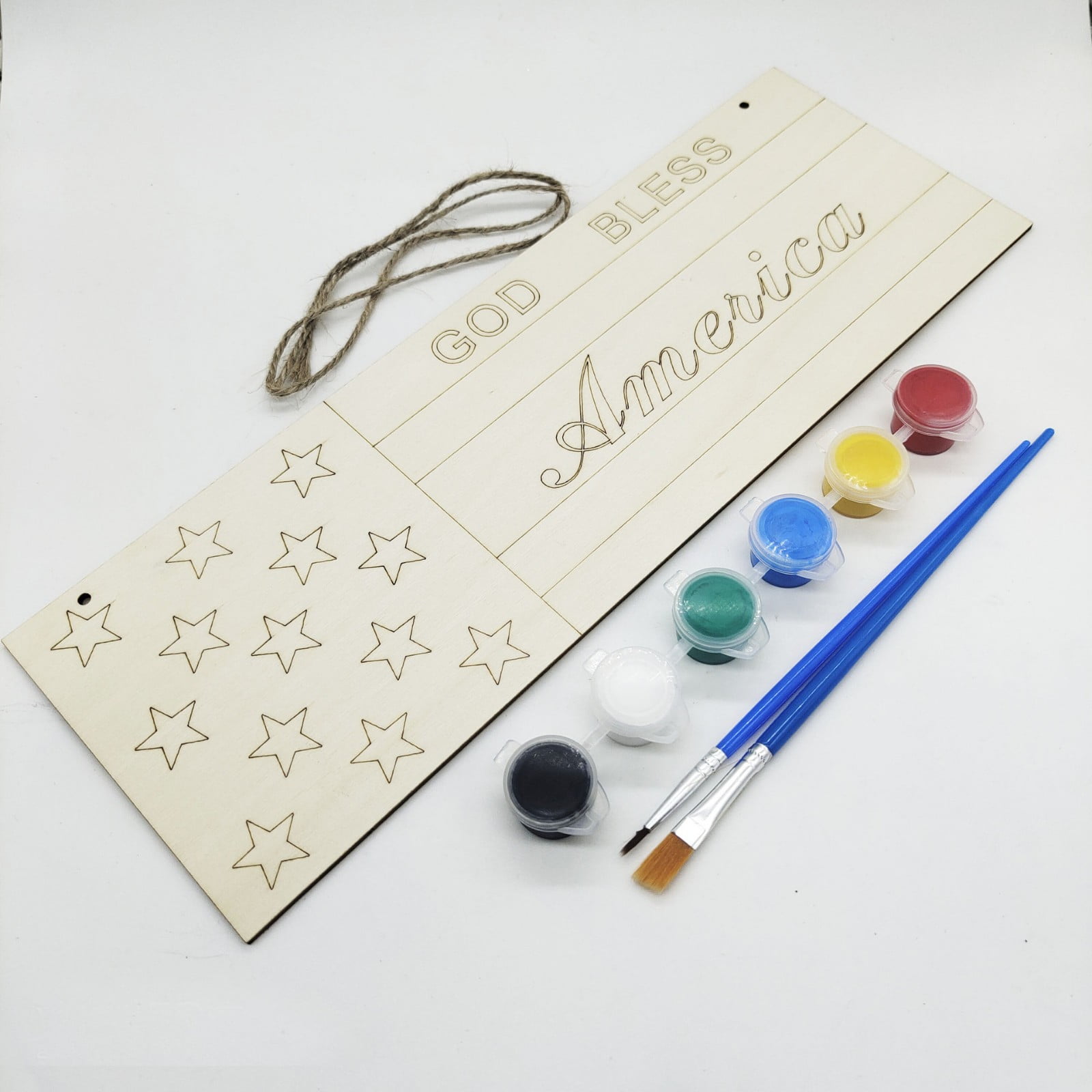 Qocolhg 4th of July Wooden Stars Cutouts Patriotic Wooden Stars ...