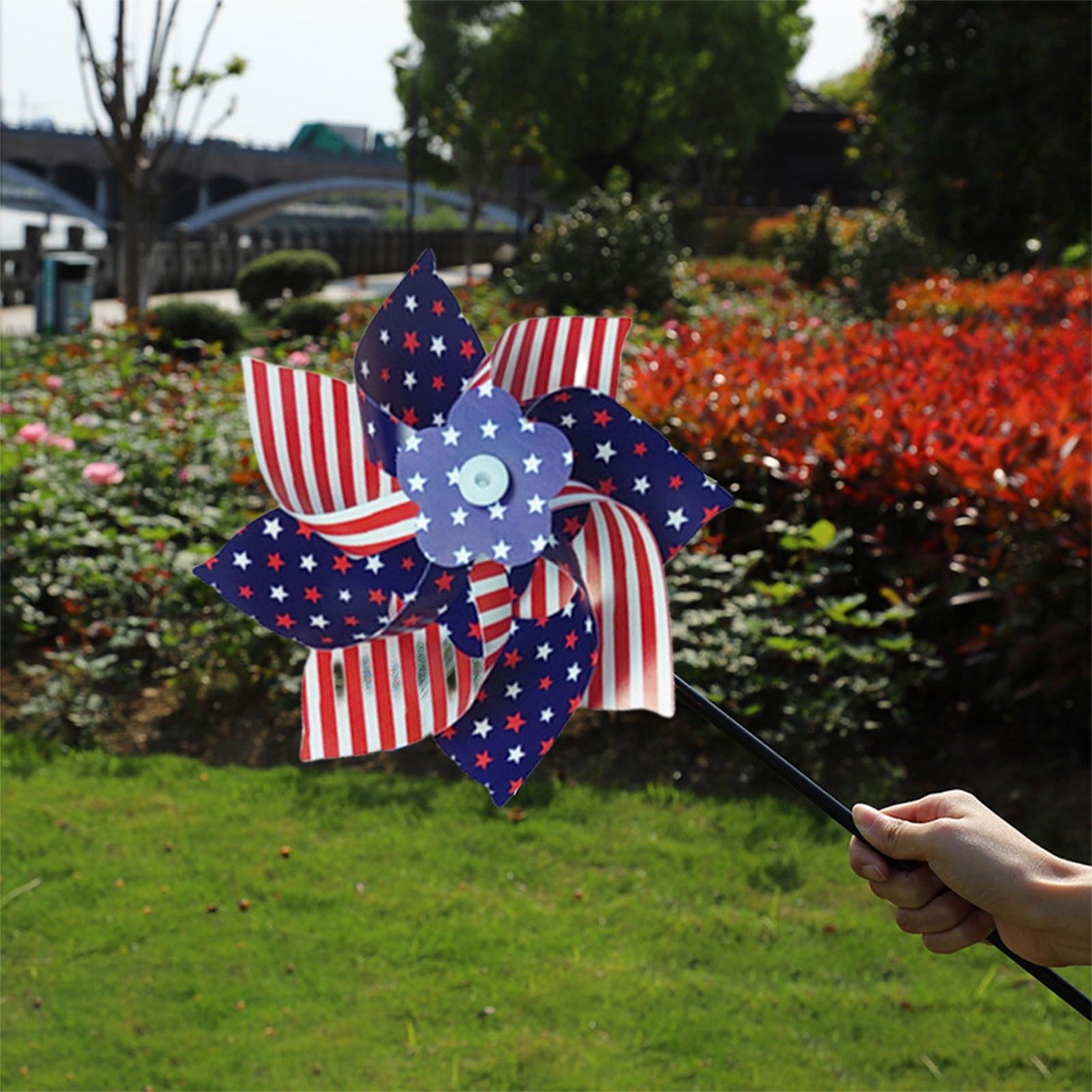 Qocolhg 5 Pcs 4th of July Pinwheels Patriotic Pinwheels American Flag ...