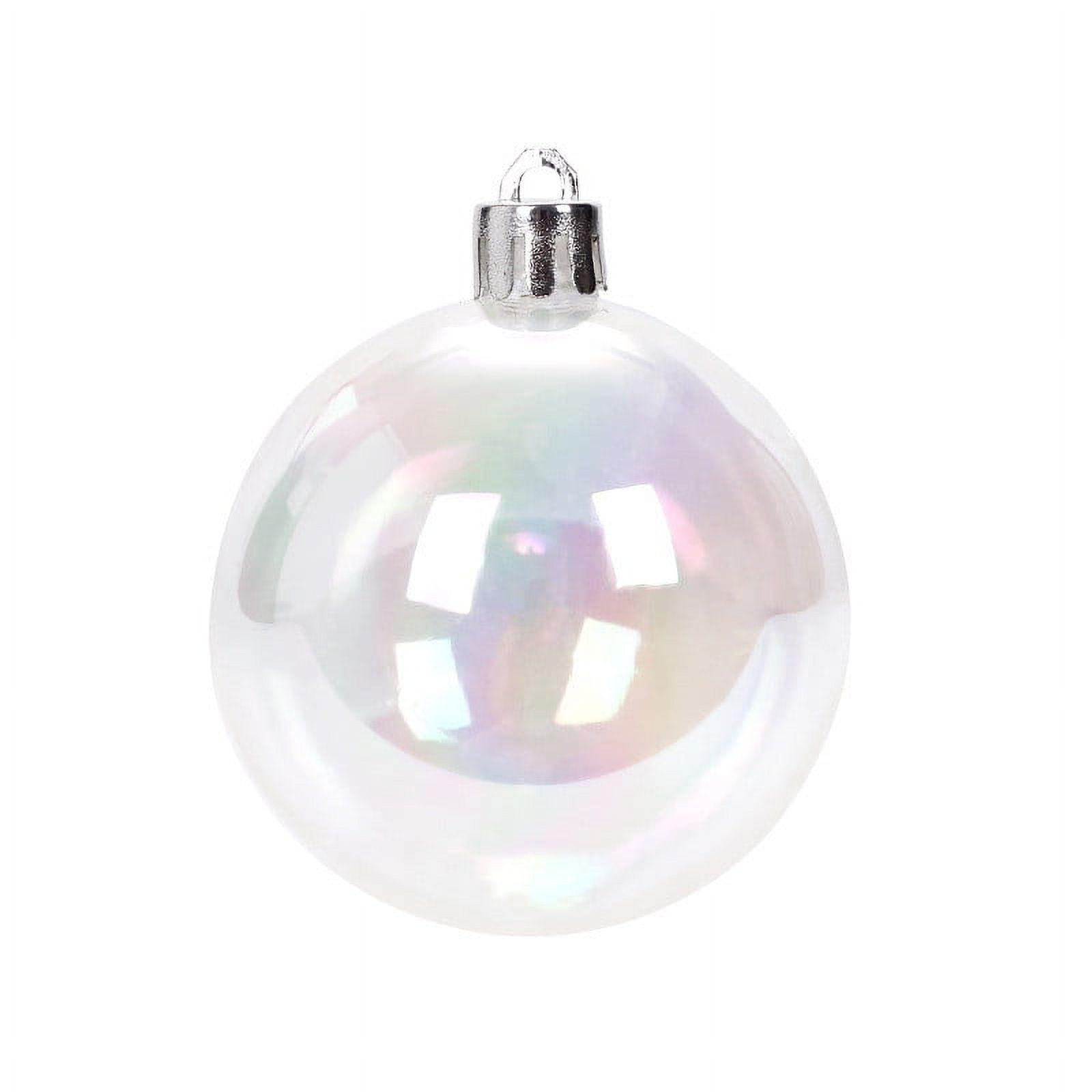 Qocolhg 6 Pcs Christmas Iridescent Ornaments, 1.97 Inch Plastic Clear ...