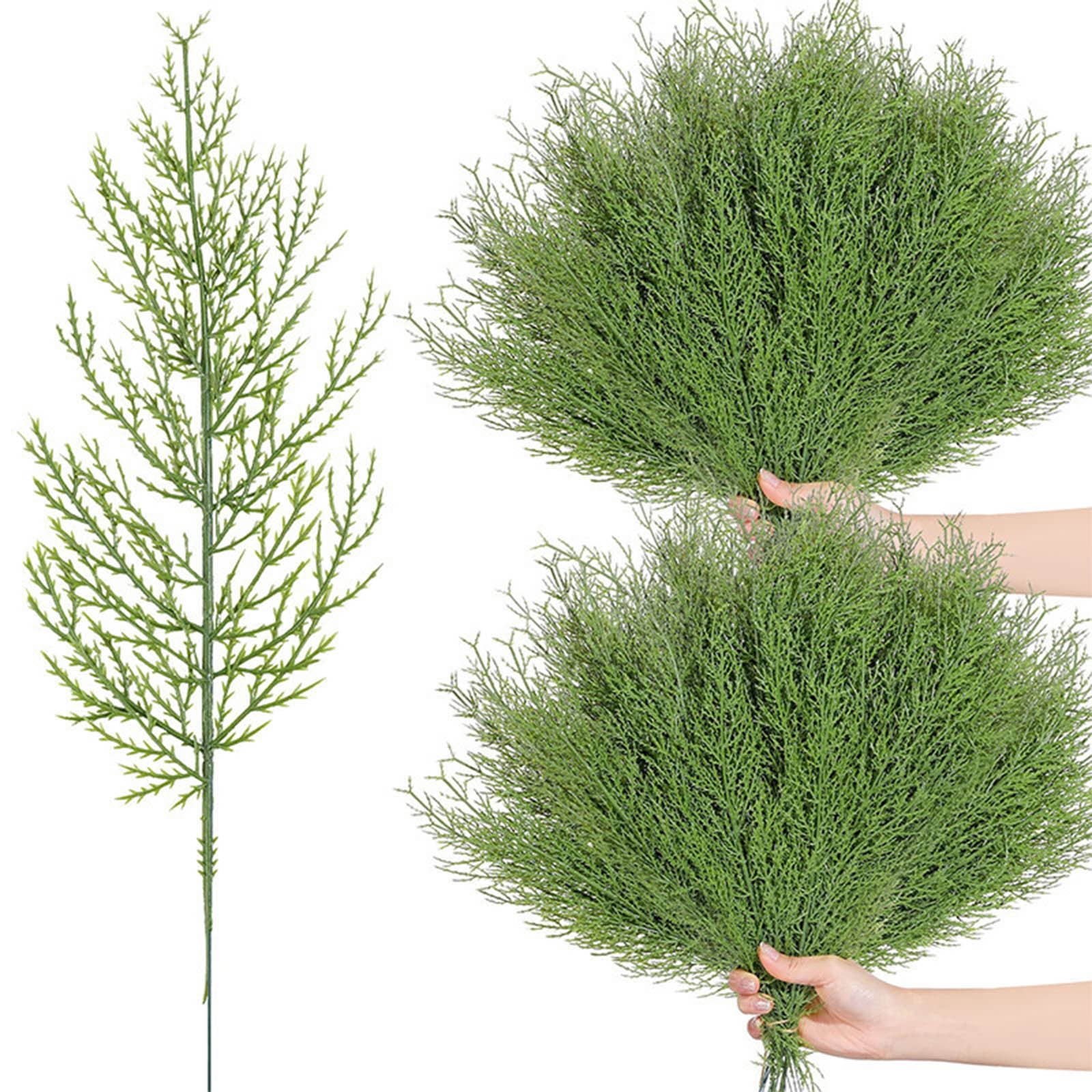 Qocolhg 60 Pcs Artificial Pine Branches for Christmas Tree Filler, 13.8 ...
