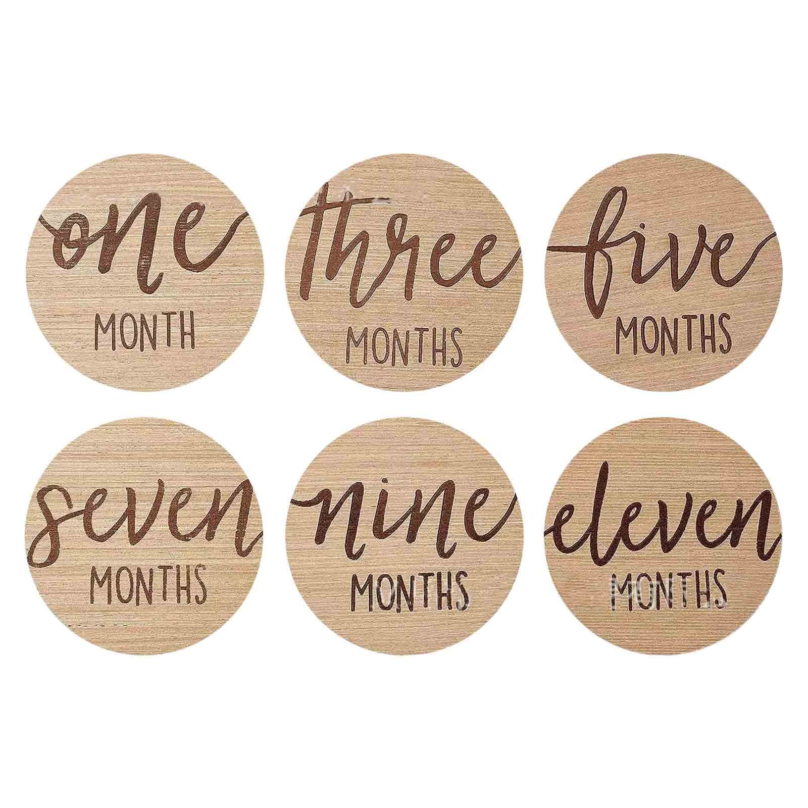 Qocolhg 6pcs Wooden Baby Monthly Milestone Cards,Pregnancy and Baby ...