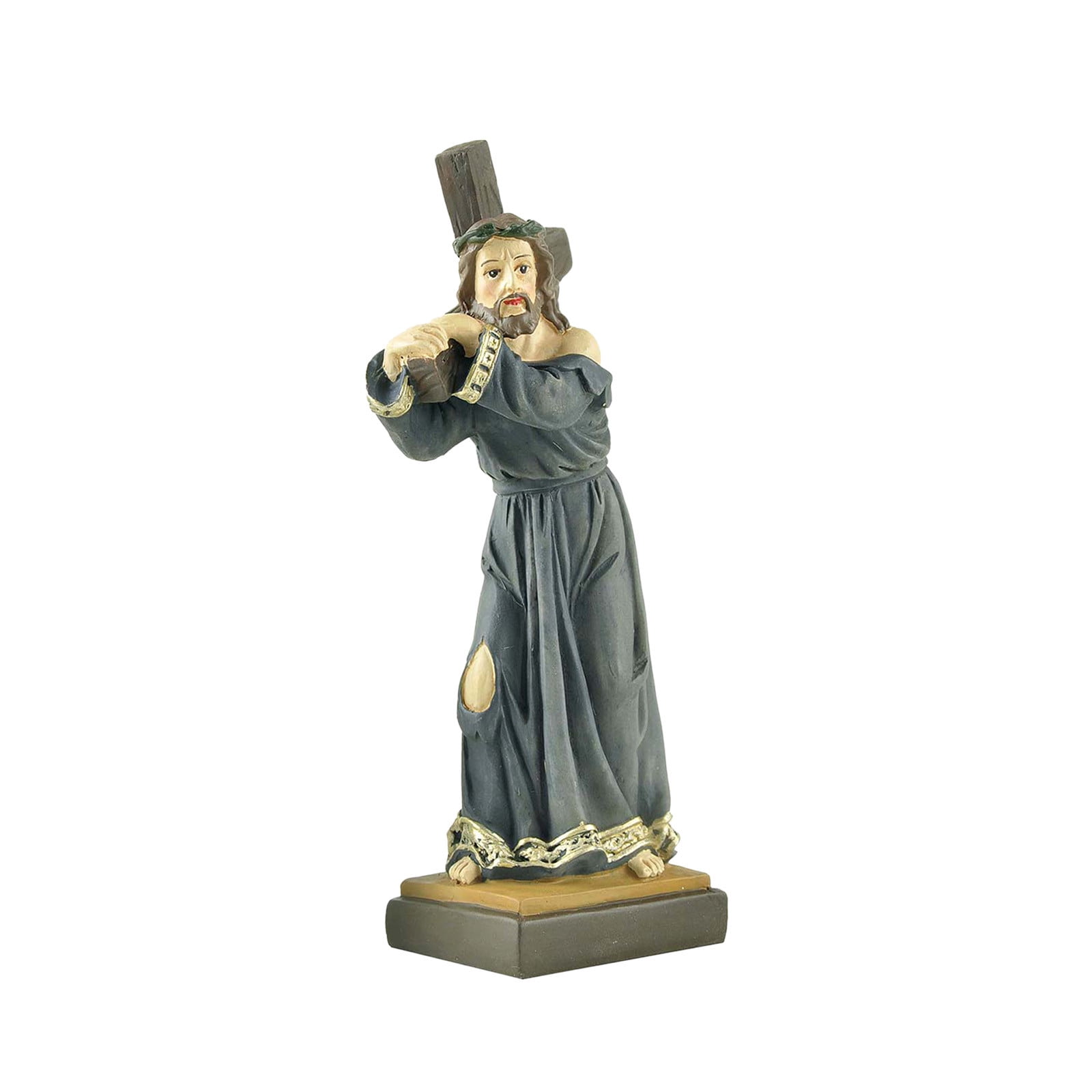 Qocolhg 8 Inch Small Jesus Cross Statue Religious Figure Little Jesus ...