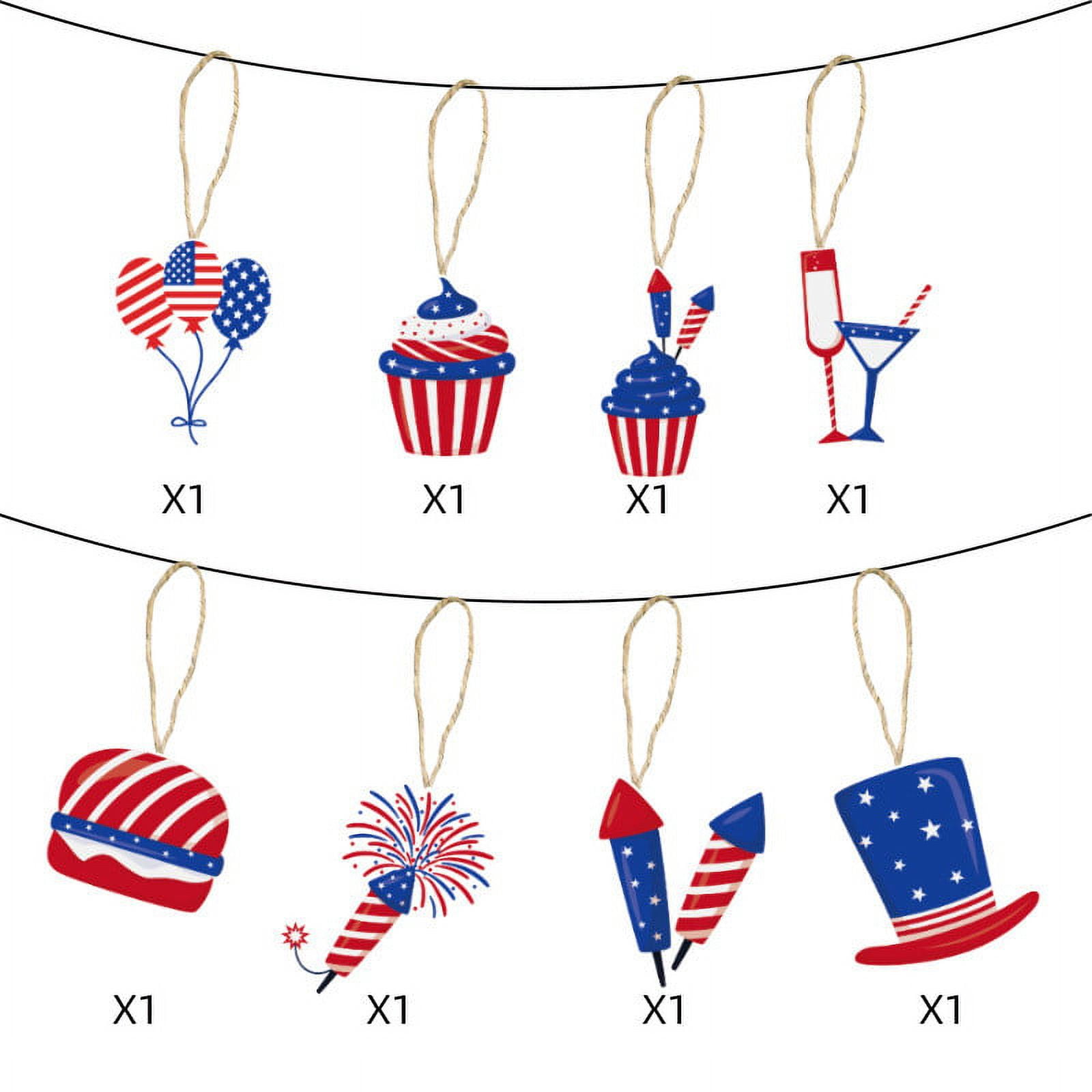 Qocolhg 8 Pcs Independence Day Hanging Ornaments - Patriotic Signs for ...