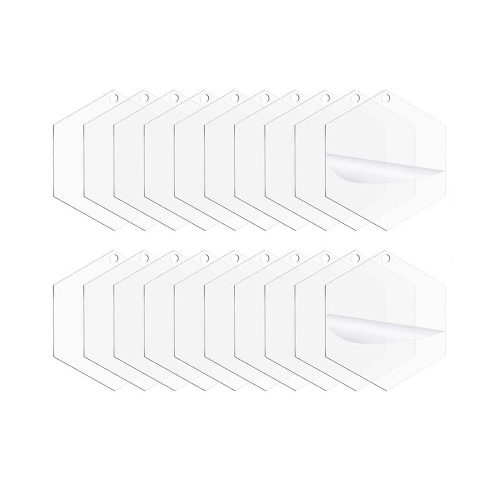 Qocolhg Acrylic Blanks Ornaments 24 Pcs Clear Hexagon Acrylic Christmas ...