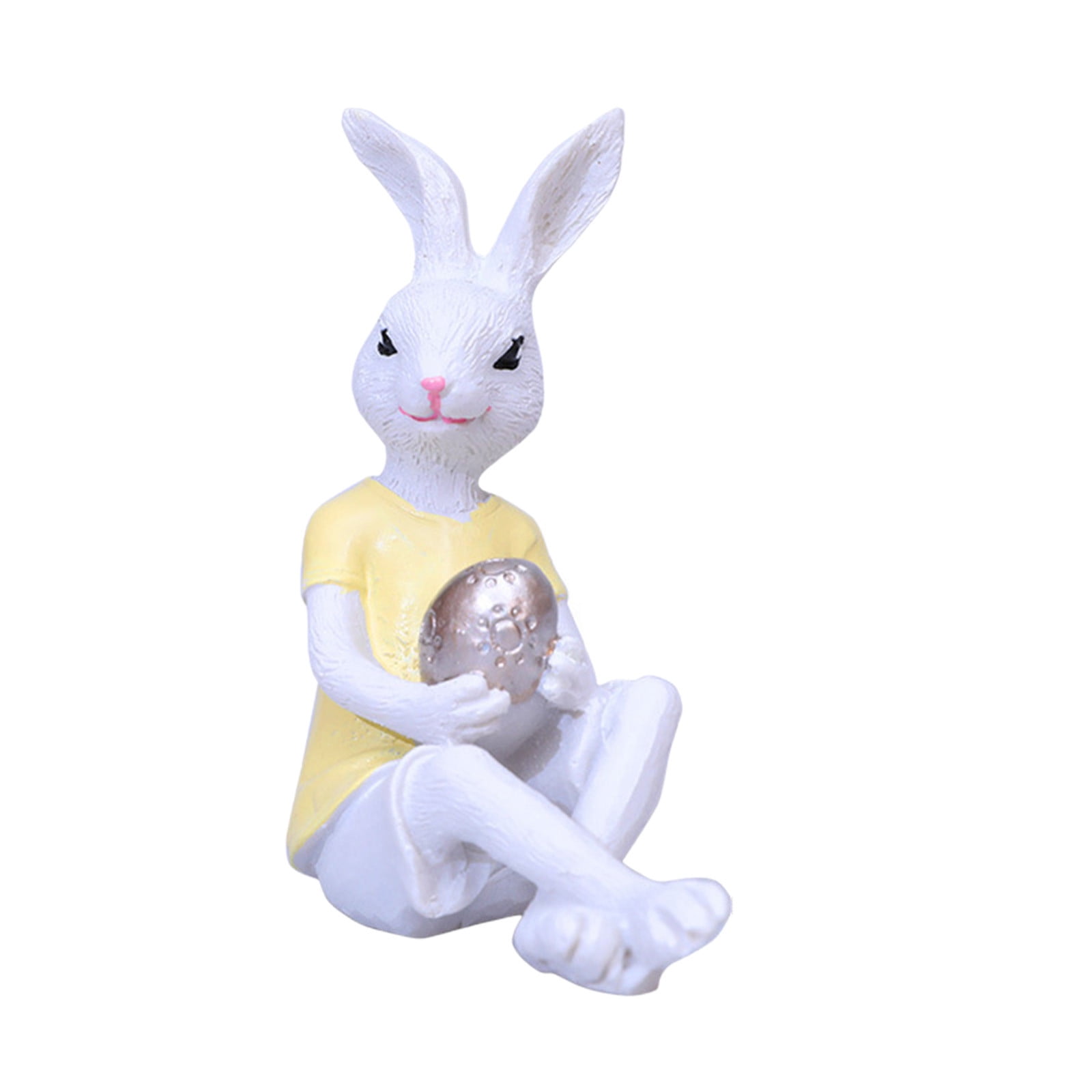 Qocolhg Bunny Rabbit Garden Statue, Easter Bunny Statue, Resin Outdoor ...