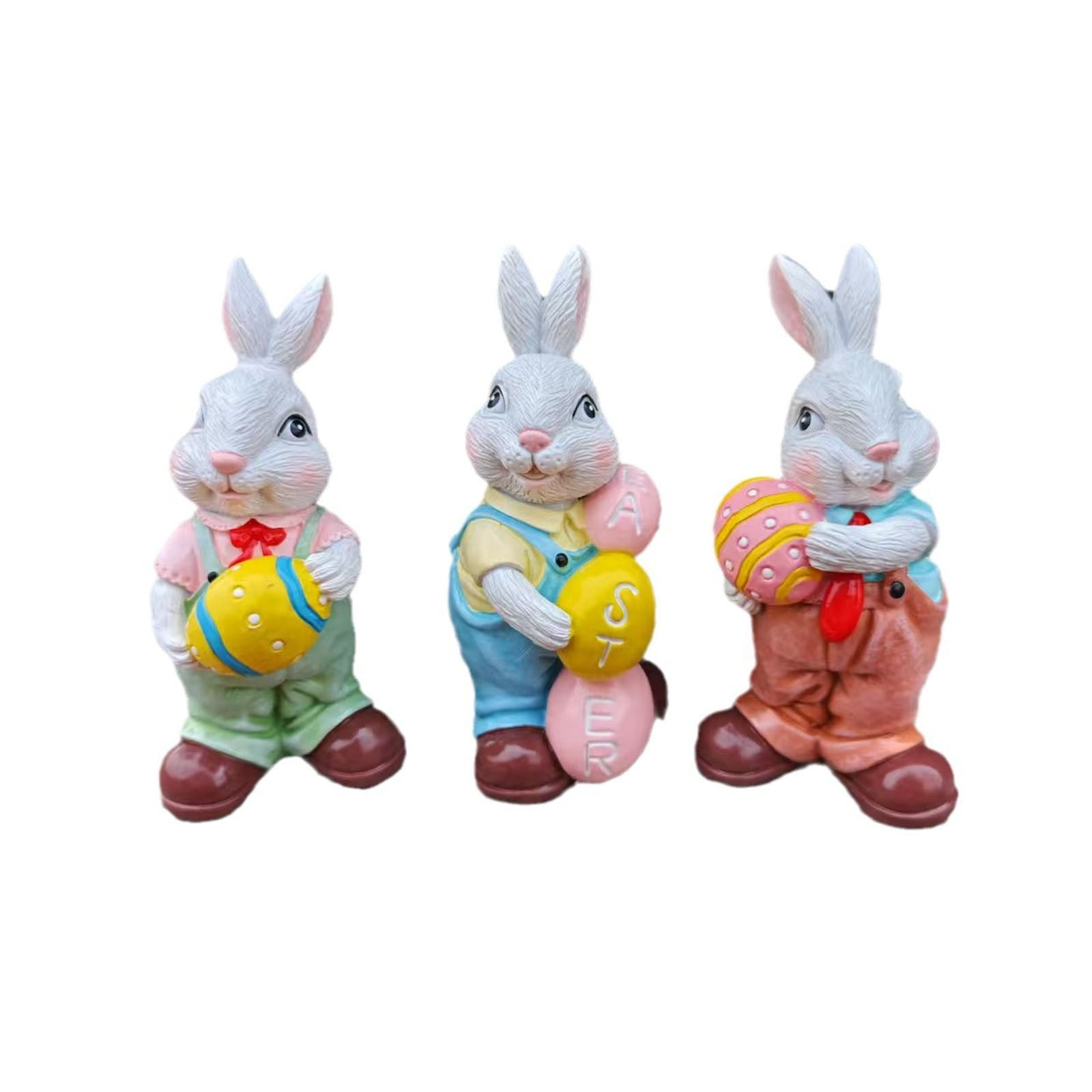 Qocolhg Bunny Rabbit Garden Statue, Easter Bunny Statue, Resin Outdoor ...