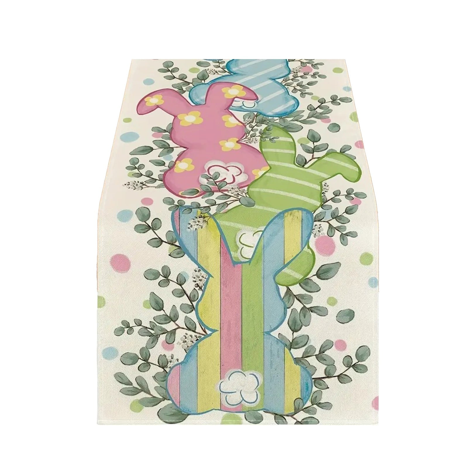 Qocolhg Bunny Rabbits Eggs He is Risen Easter Table Runner, Seasonal ...
