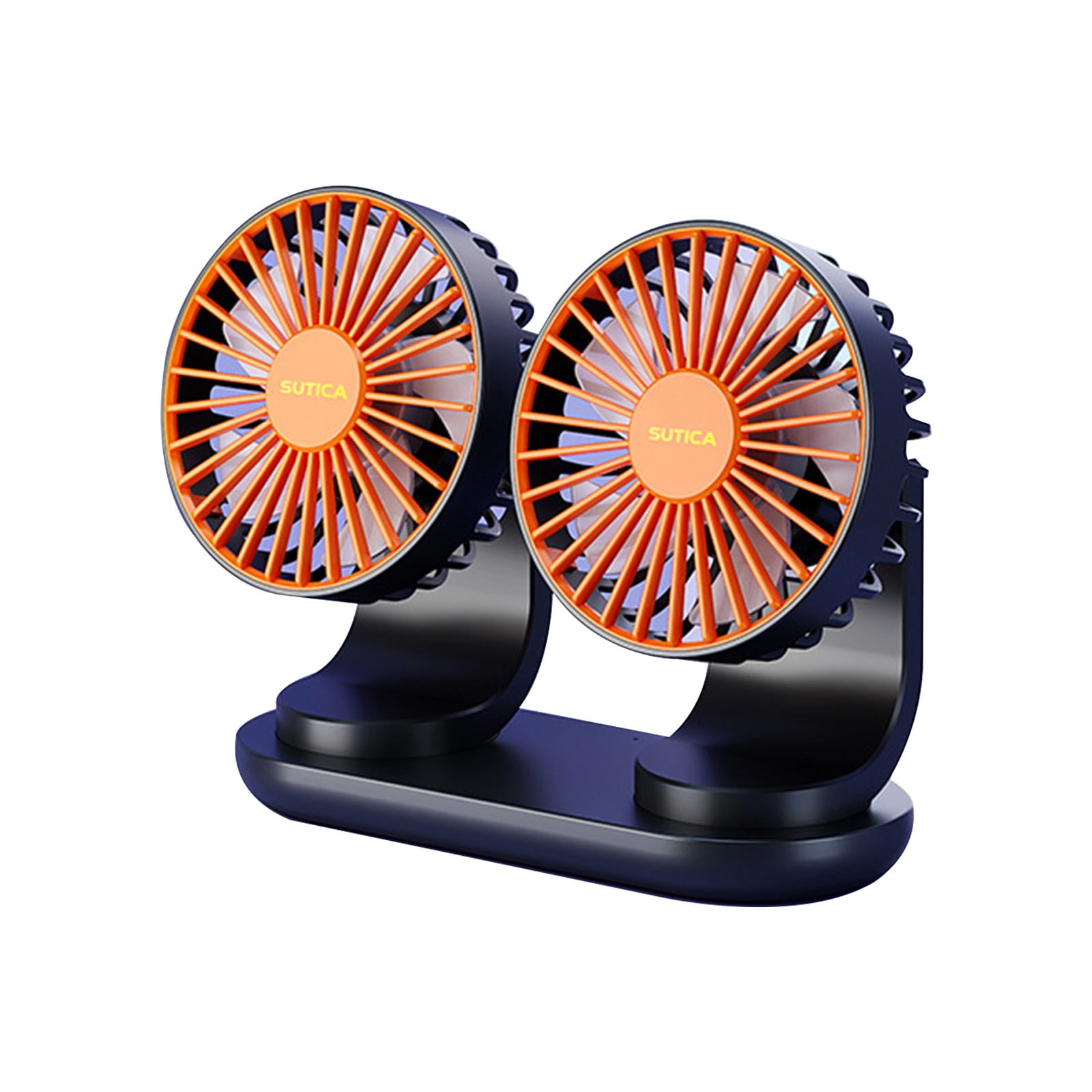 Qocolhg Car Fan, Portable Auto Cooling Fan Dual Head Rotatable Vehicle ...