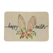 SDJMa Easter Bunny Eggs Farmhouse Kitchen Rugs Spring Rabbits Flowers ...