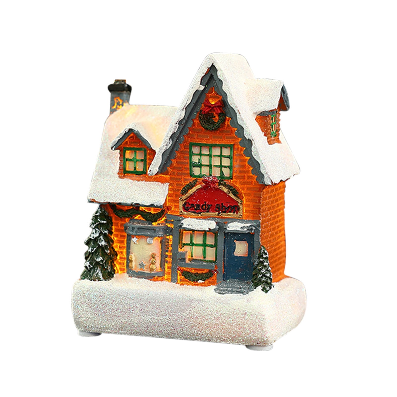 Qocolhg Christmas Village Light up Ornaments, LED Lighted Christmas ...