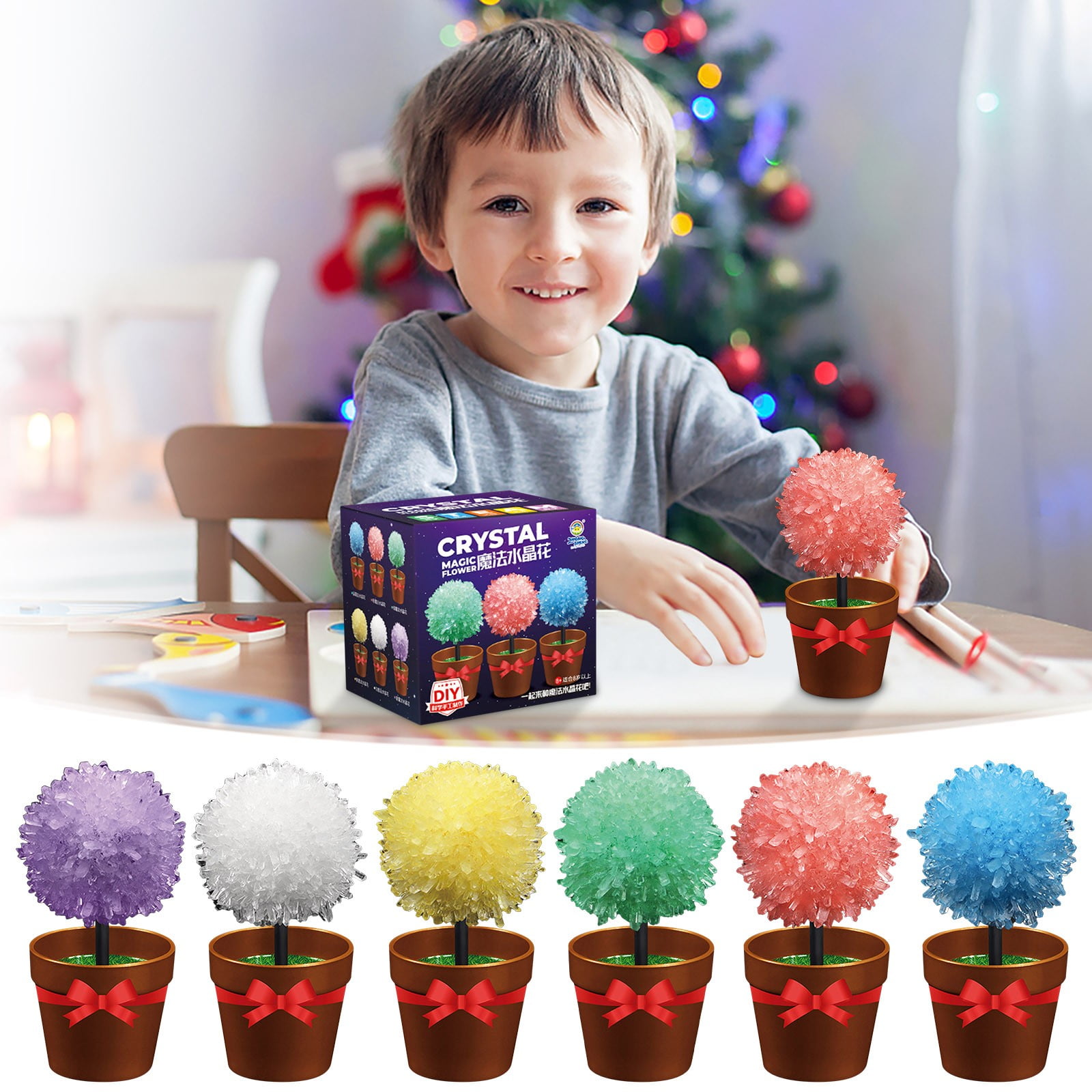 Qocolhg Crystal Growing Kit, STEM Projects Crystals Grow Fast (24H ...