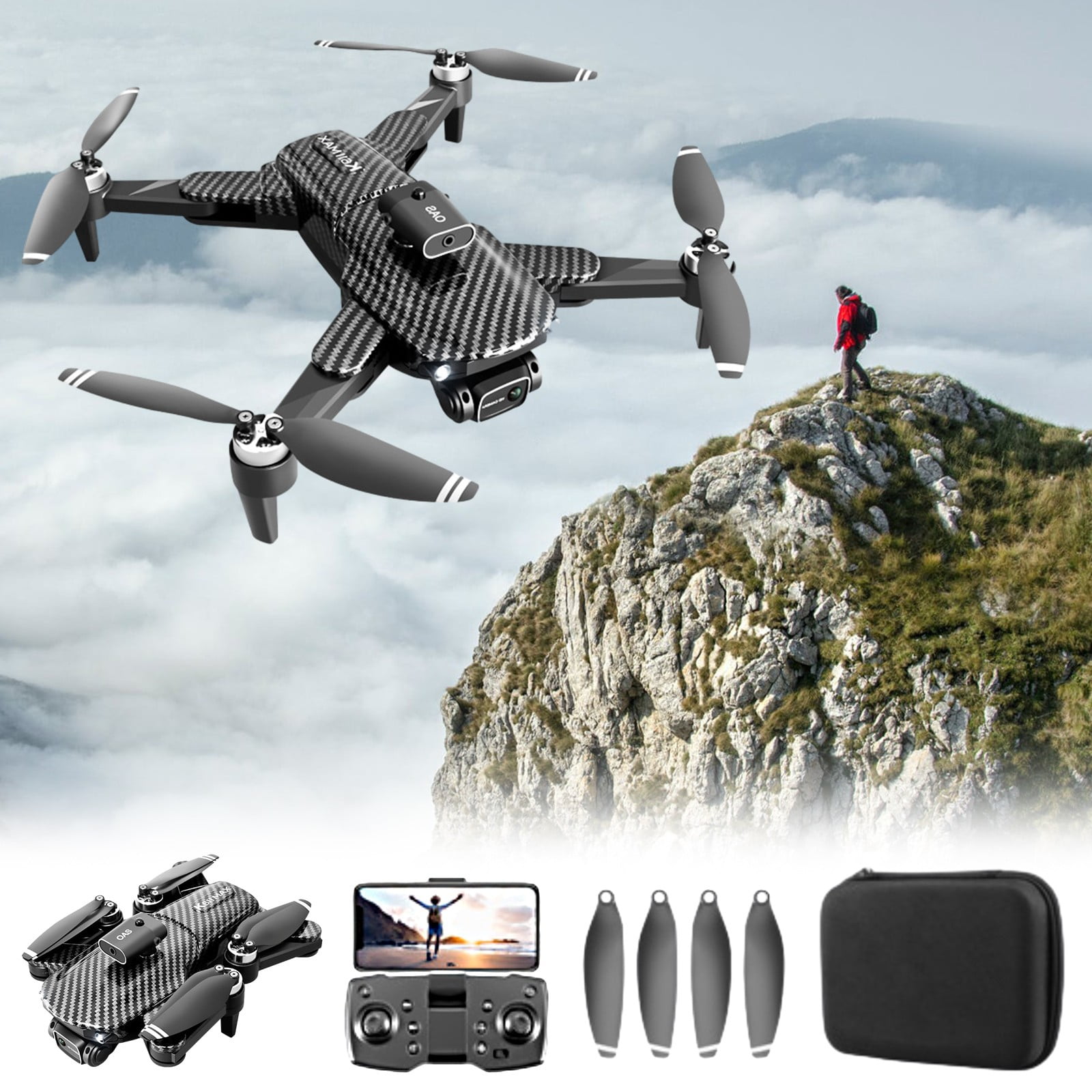 Qocolhg Drones with Camera for Adults 4k 1080P HD, Carbon Fiber K611MAX ...