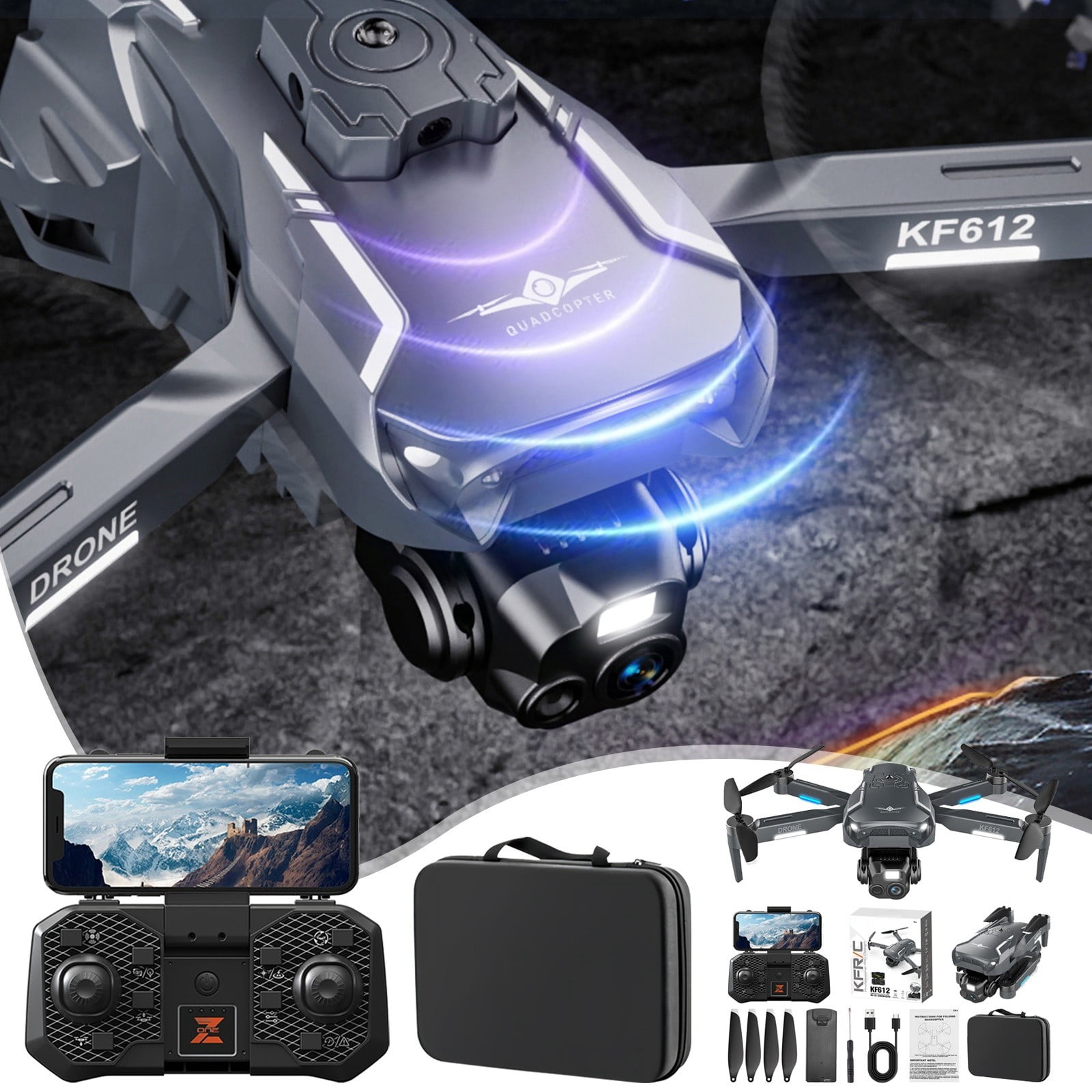 Qocolhg Drones with Camera for Adults 4k 1080P HD, FPV Drone With Two ...