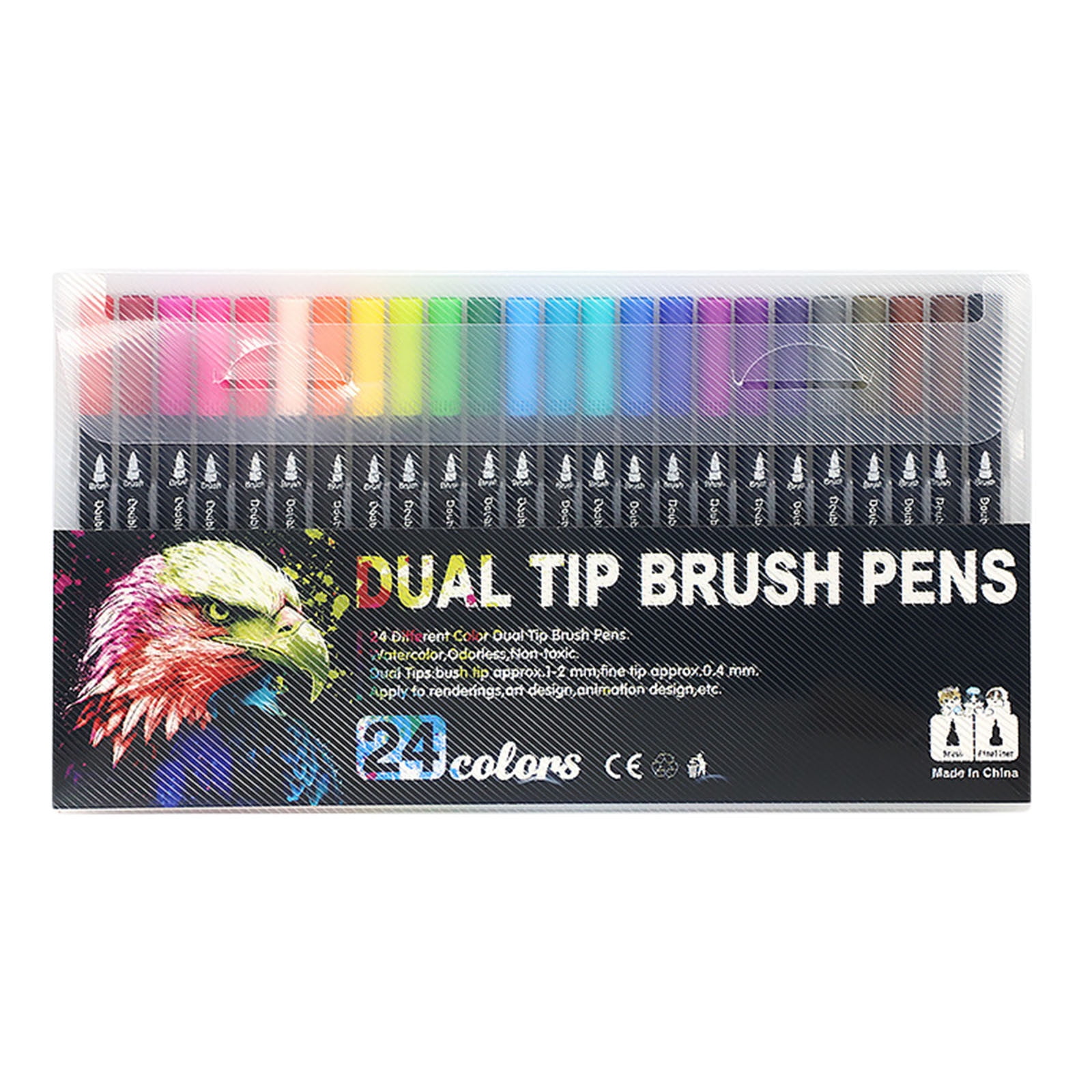 Qocolhg Dual Tip Acrylic Paint Marker Pens, 24 Colors Waterproof ...