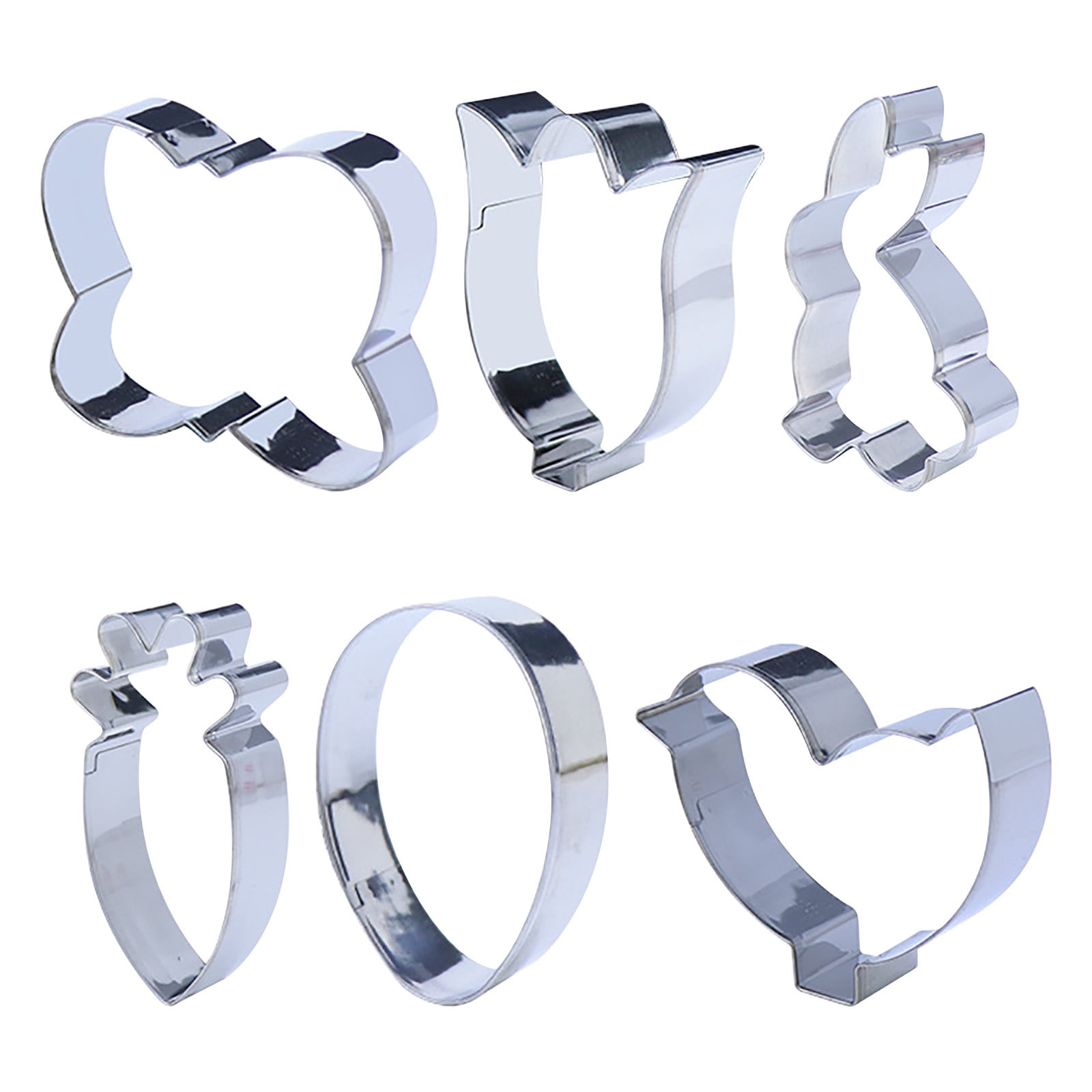 Qocolhg Easter Cookie Cutters, 6 Pcs Stainless Steel Cutters Set, Bunny ...