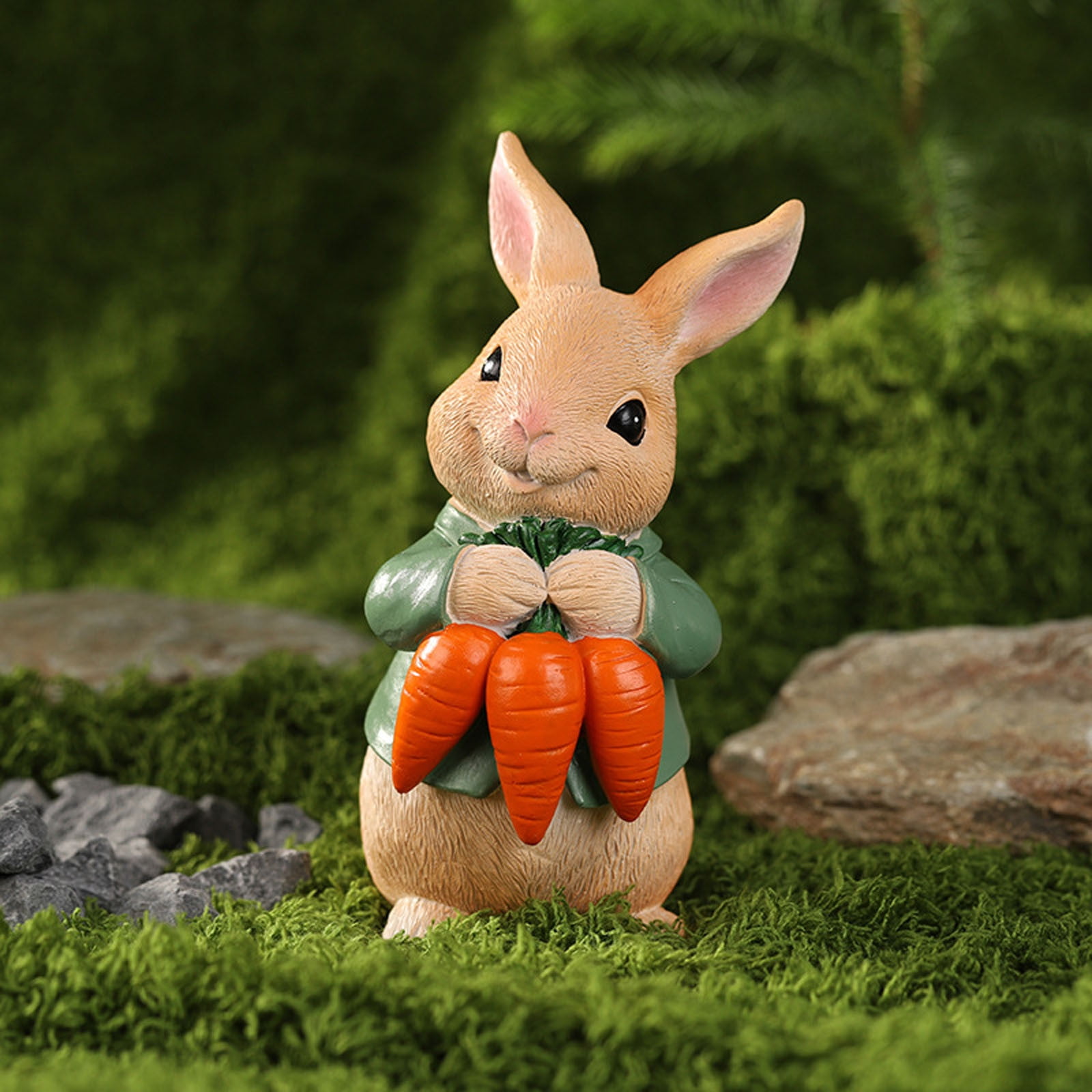 Qocolhg Easter Decorations Outdoor Garden Bunny Resin Figurine, Bunny ...
