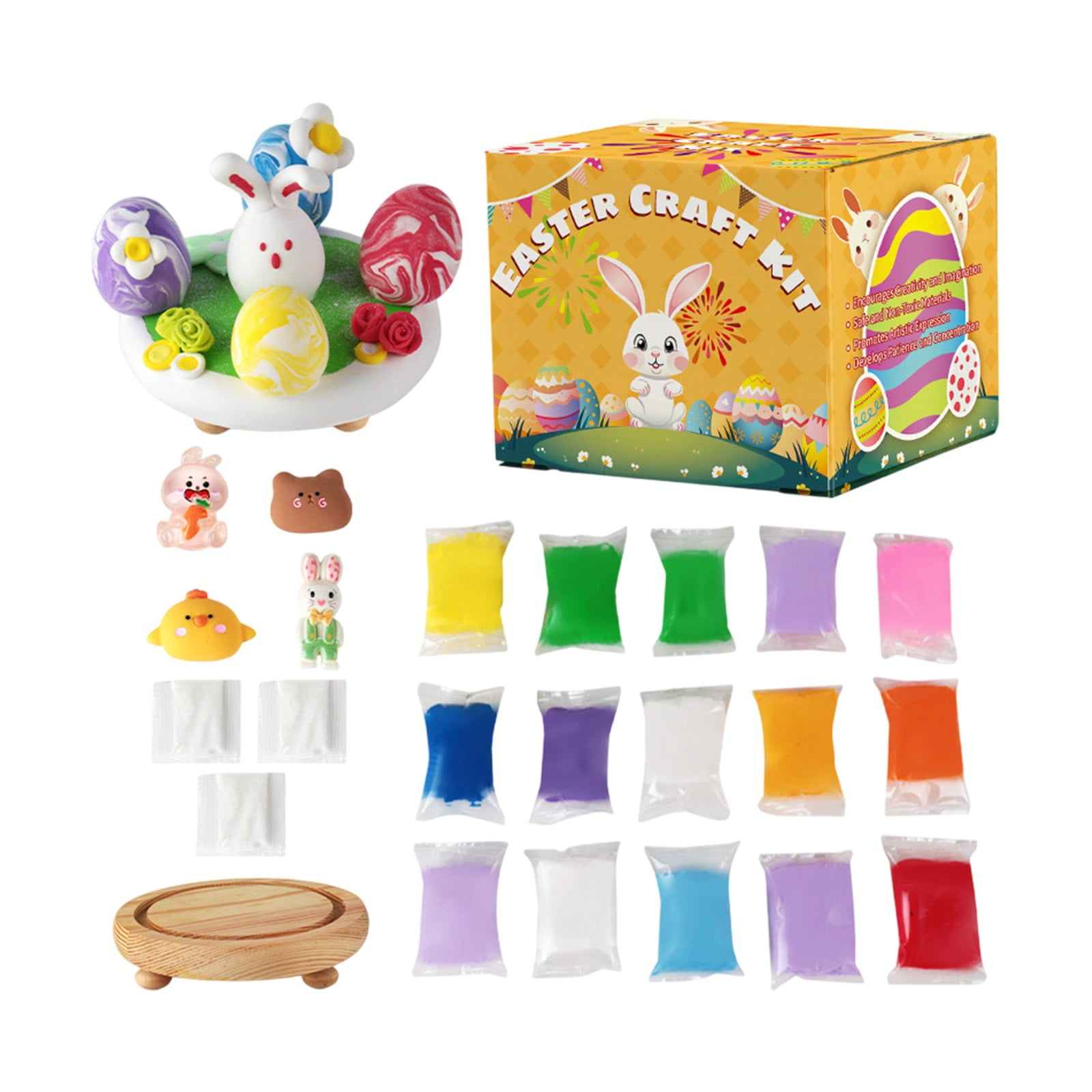 Qocolhg Easter Egg Decorating DIY Kit with Paint, Coloring Dyeing Set ...