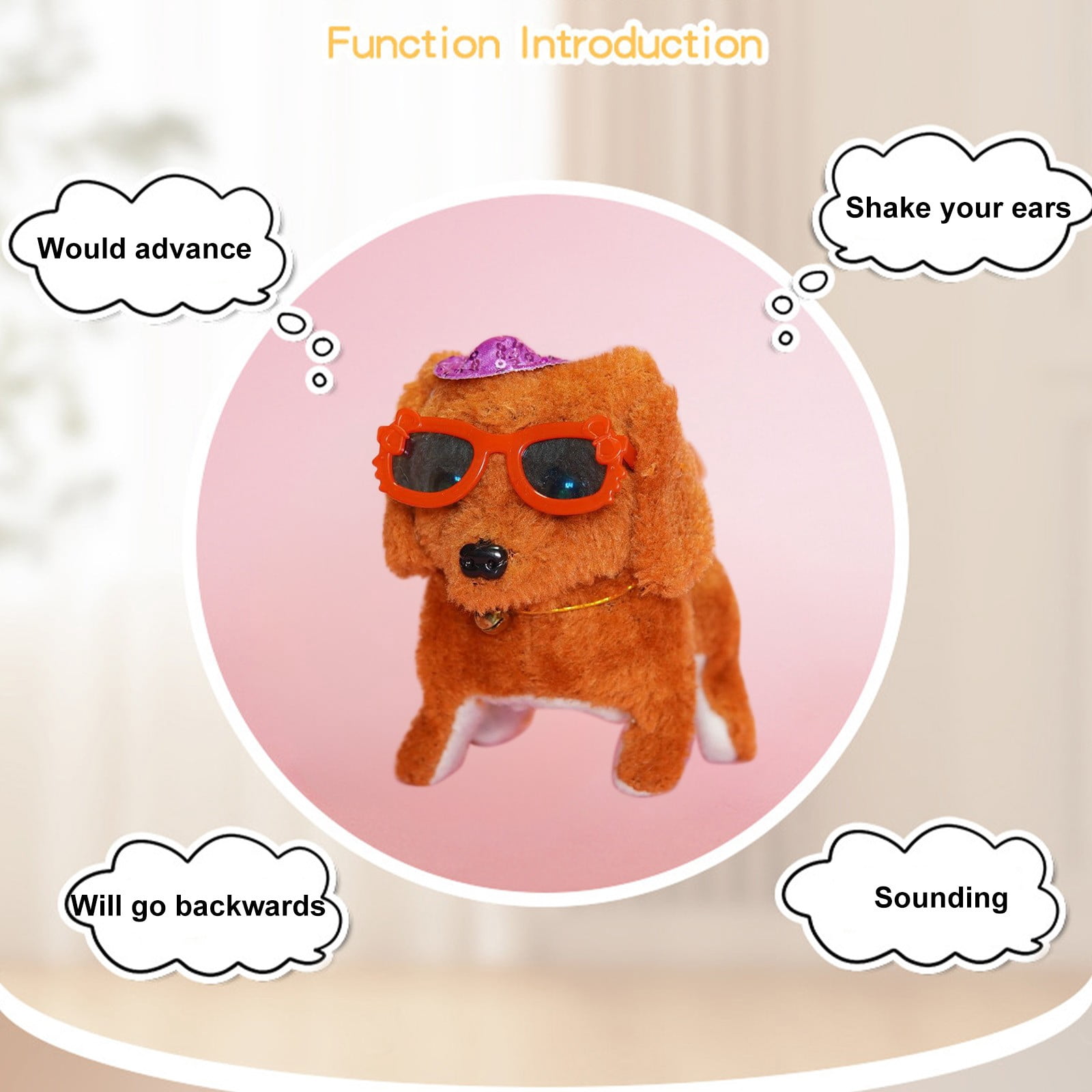 Qocolhg Electric Stuffed Animals Plushies Dog Plush Toy for Girls,6.7 ...