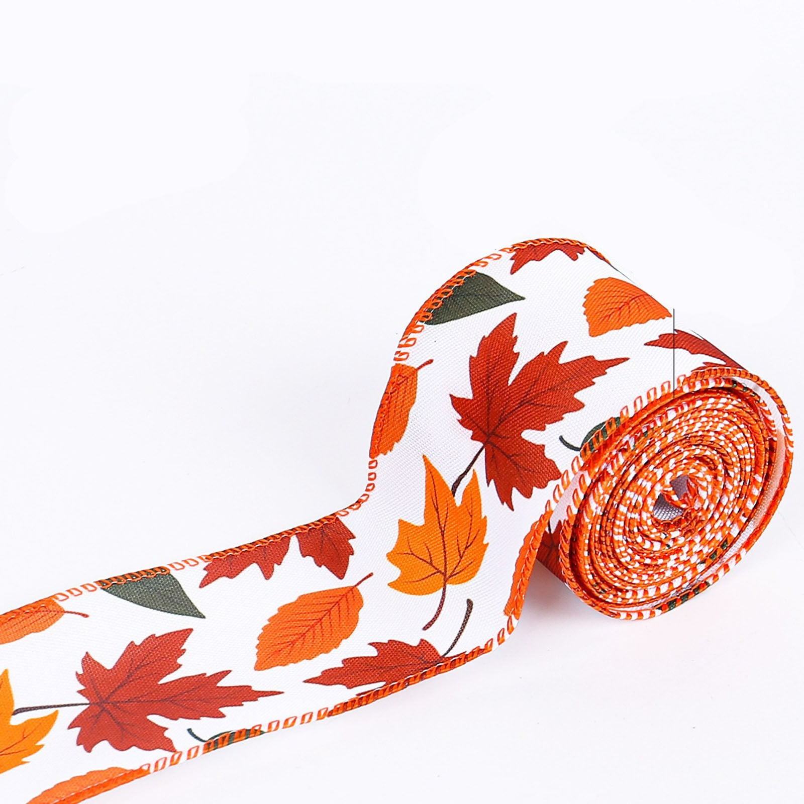 Qocolhg Fall Wired Edge Ribbon Boho Floral Pumpkin Craft Ribbon Rustic ...