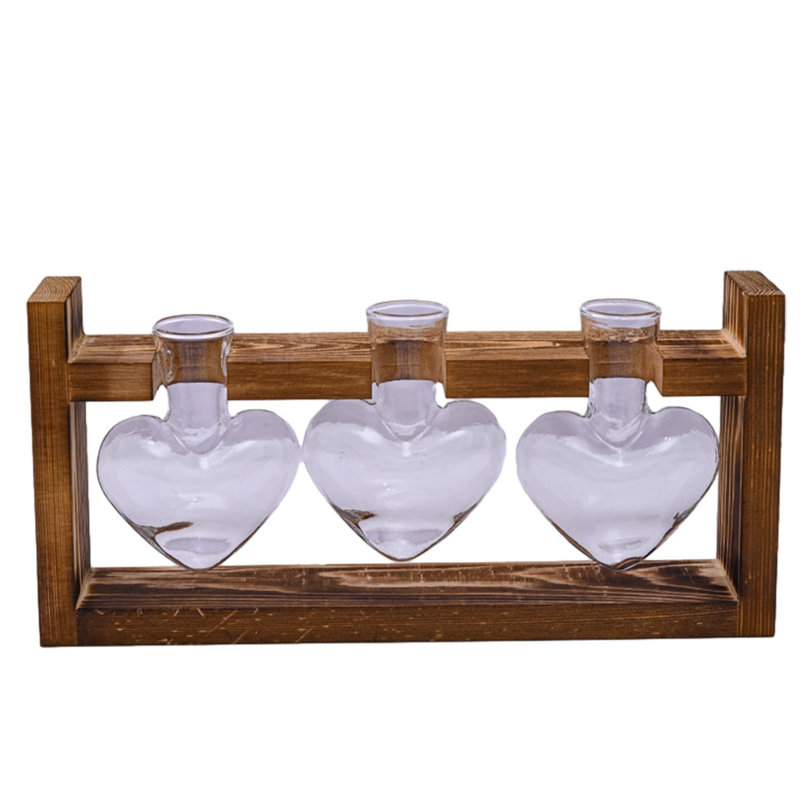 Qocolhg Heart Shaped Propagation Stations, Plant Terrarium with Wooden ...