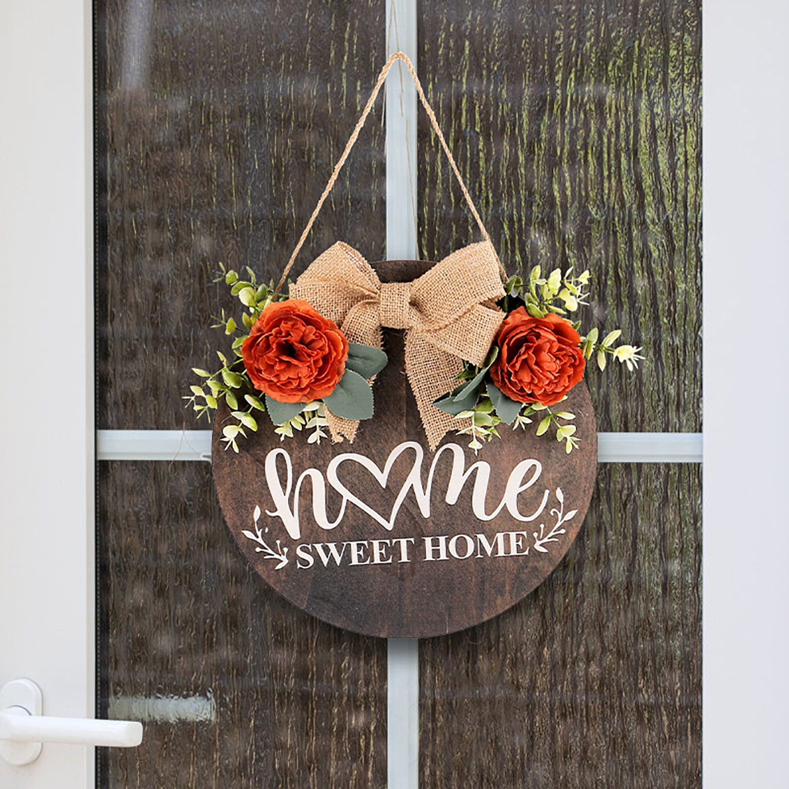 Qocolhg Home Sweet Home Wreaths for Front Door, 12 inch Farmhouse ...