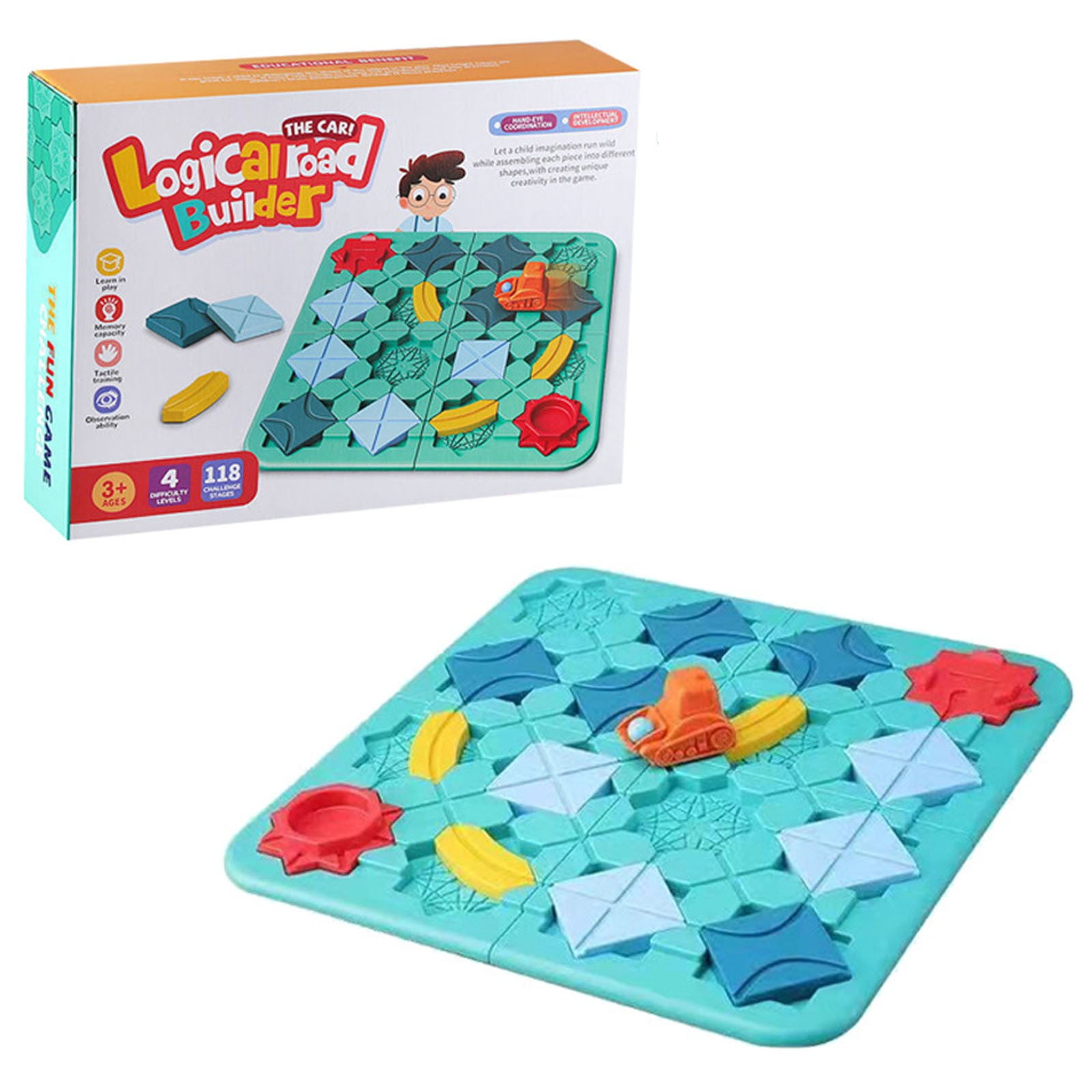 Qocolhg Kids Toys STEM Board Games,Logic Road Builder Brain Teasers ...