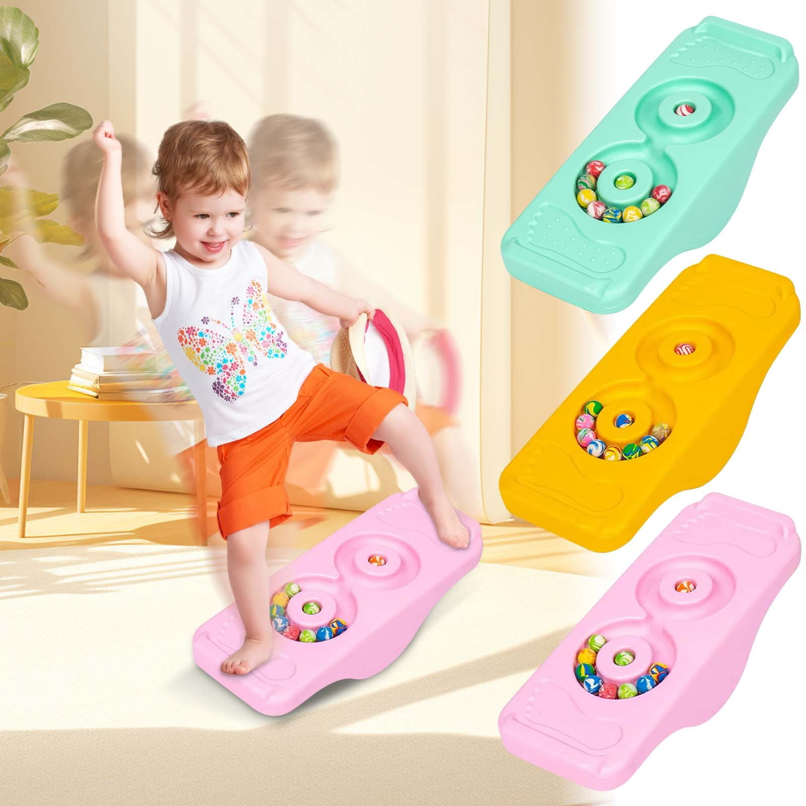 Qocolhg Kids Wobble Balance Board,19 Inch Sensory Rocker Board Game ...