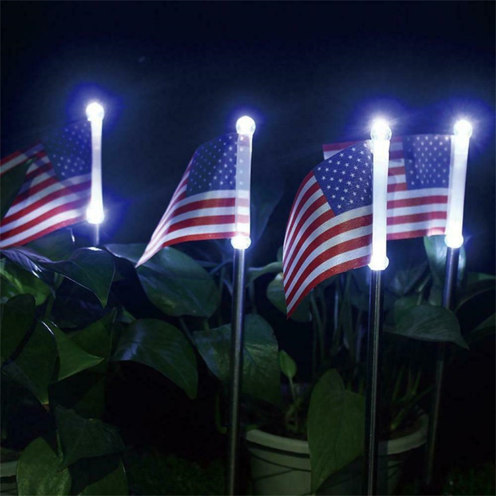 Qocolhg LED American Flags Solar Lights, Glowing Acrylic Solar American ...
