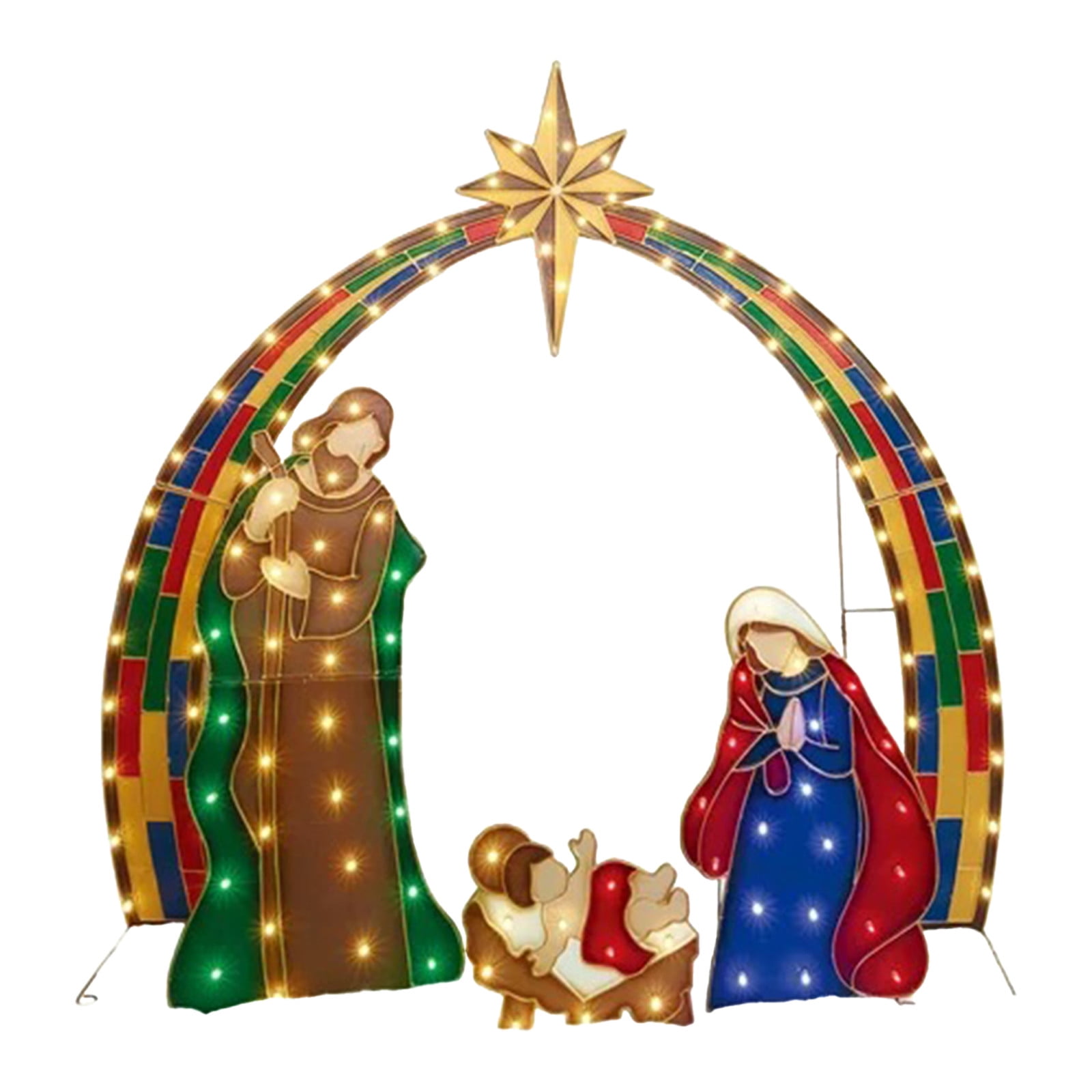 Qocolhg Lighted Nativity Scene Outdoor Decorations 11.8 inch, Christmas ...