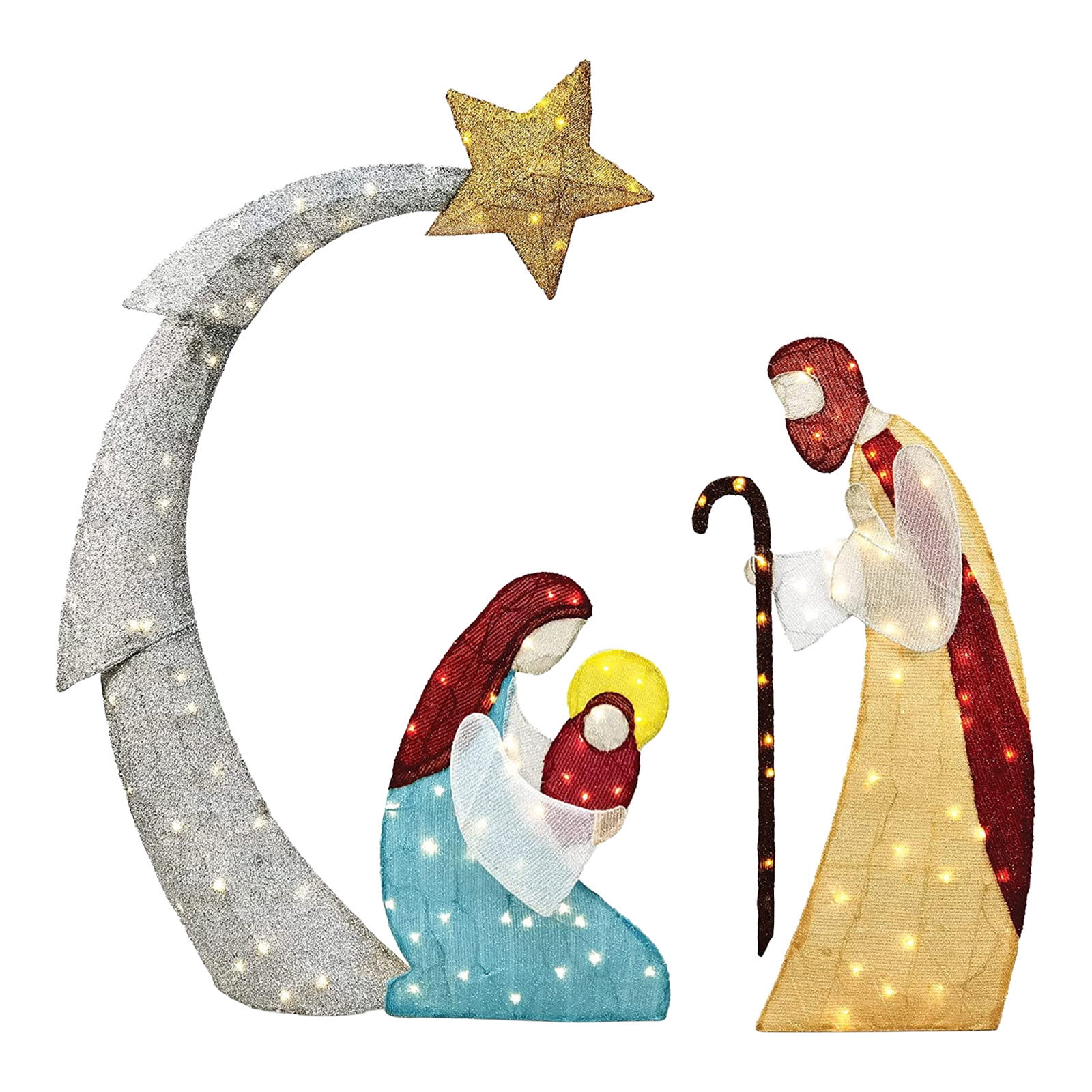Qocolhg Lighted Nativity Scene Outdoor Decorations 11.8 inch, Christmas ...