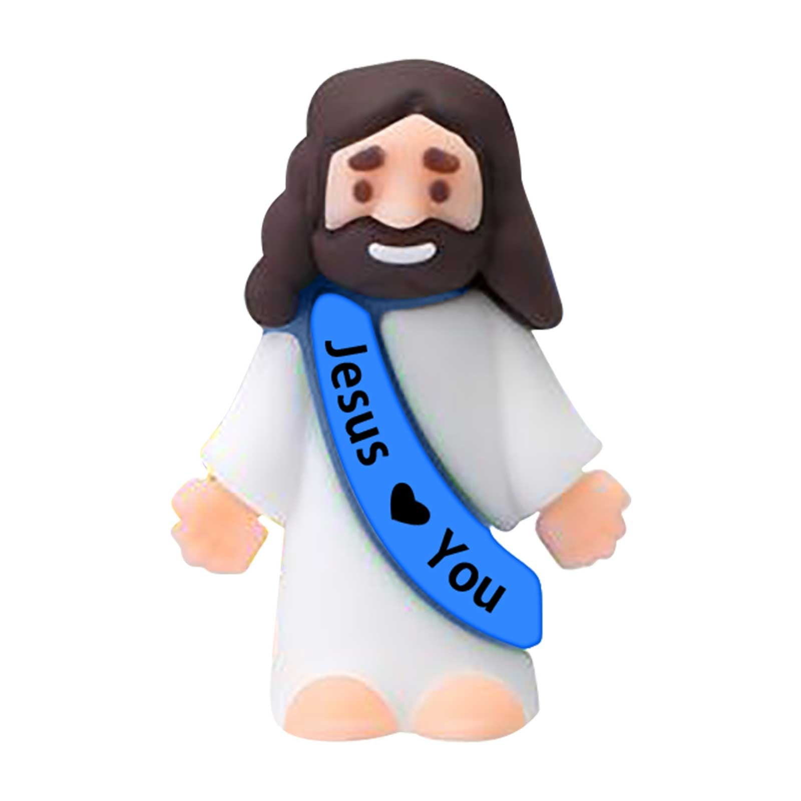 Qocolhg Little Jesus Figures Jesus Love You Mini Rubber Jesus Toys to ...
