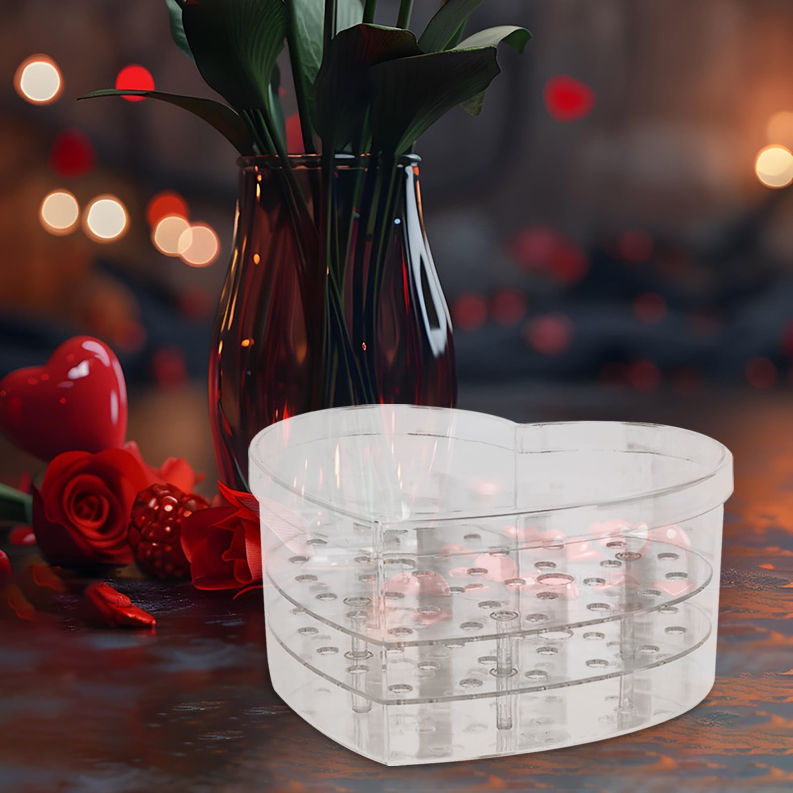 Qocolhg Low Floral Vases Rectangle Acrylic Vase Acrylic Flower Arranger ...