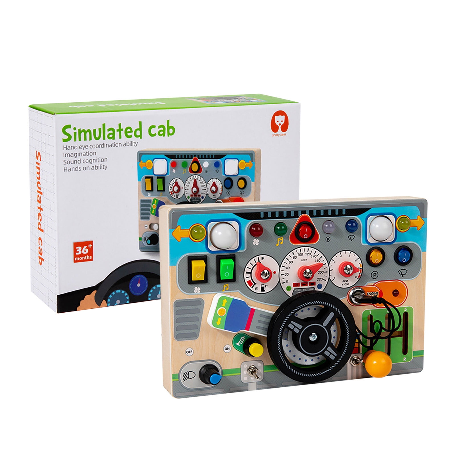 Qocolhg Montessori Busy Board for Toddlers Baby Busy Board Car Steering ...