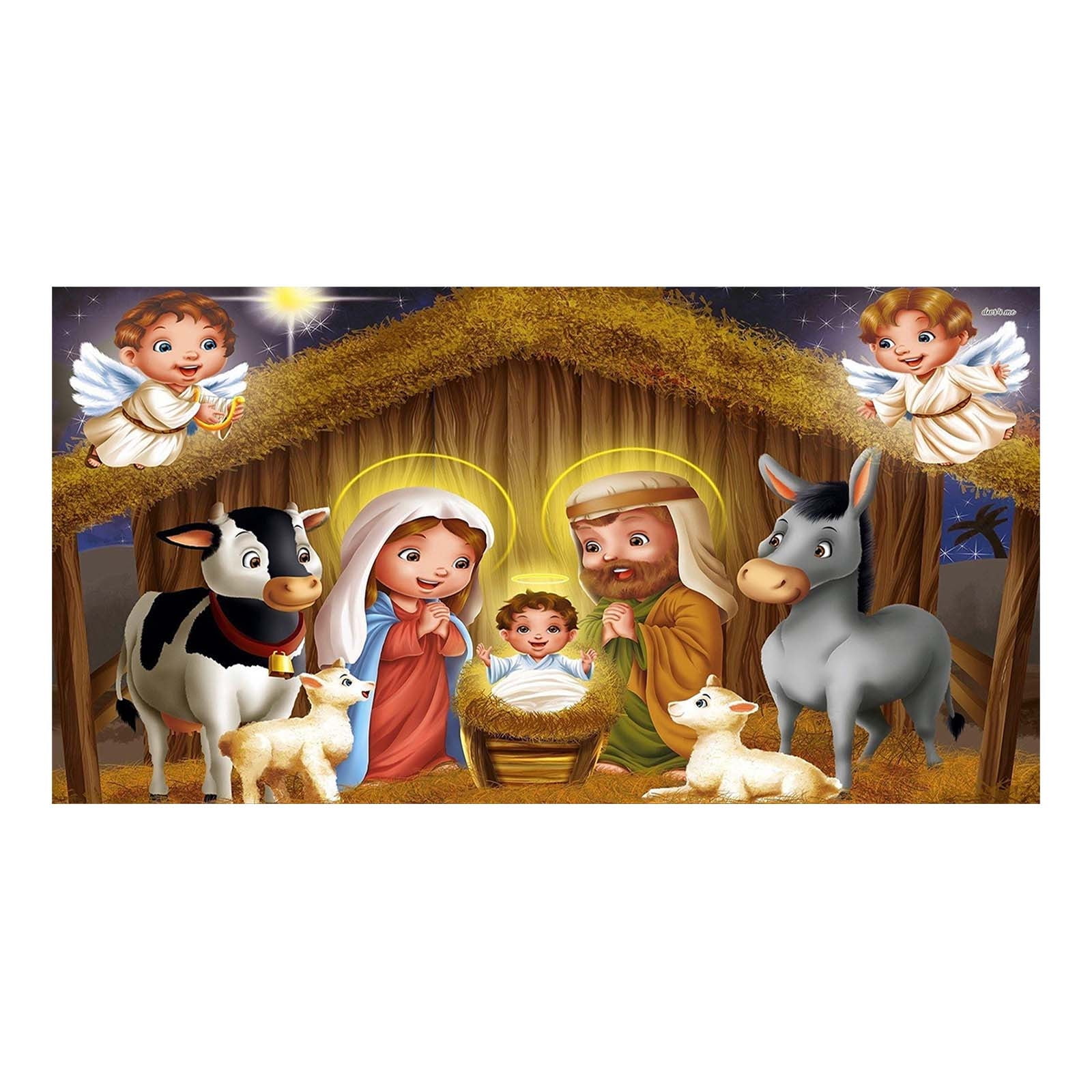 Qocolhg Nativity Scene Backdrop 59x78 Inch Holy Night Photography ...