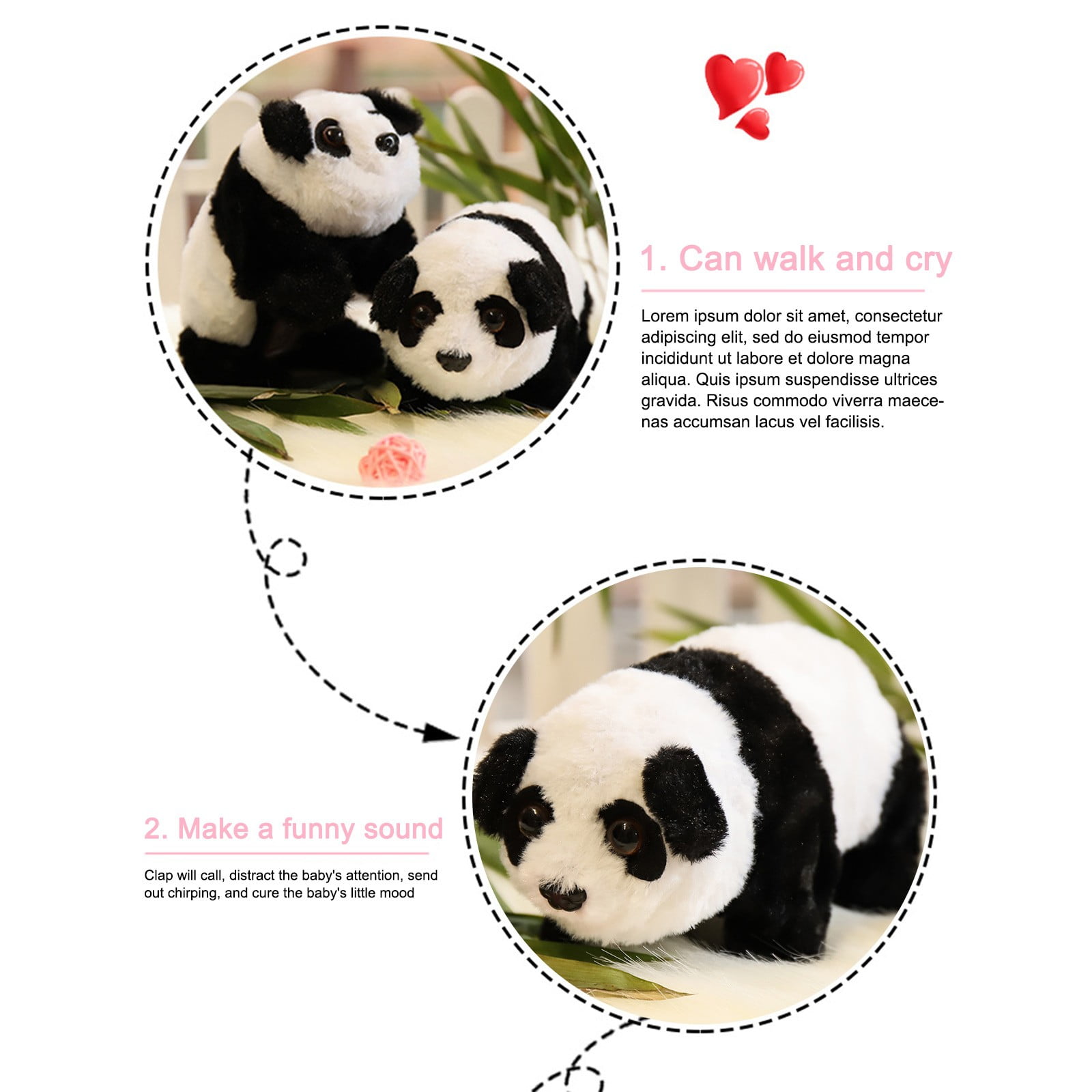 Qocolhg Panda Stuffed Animals,Realistic Plush Cute Plushie Toys for ...