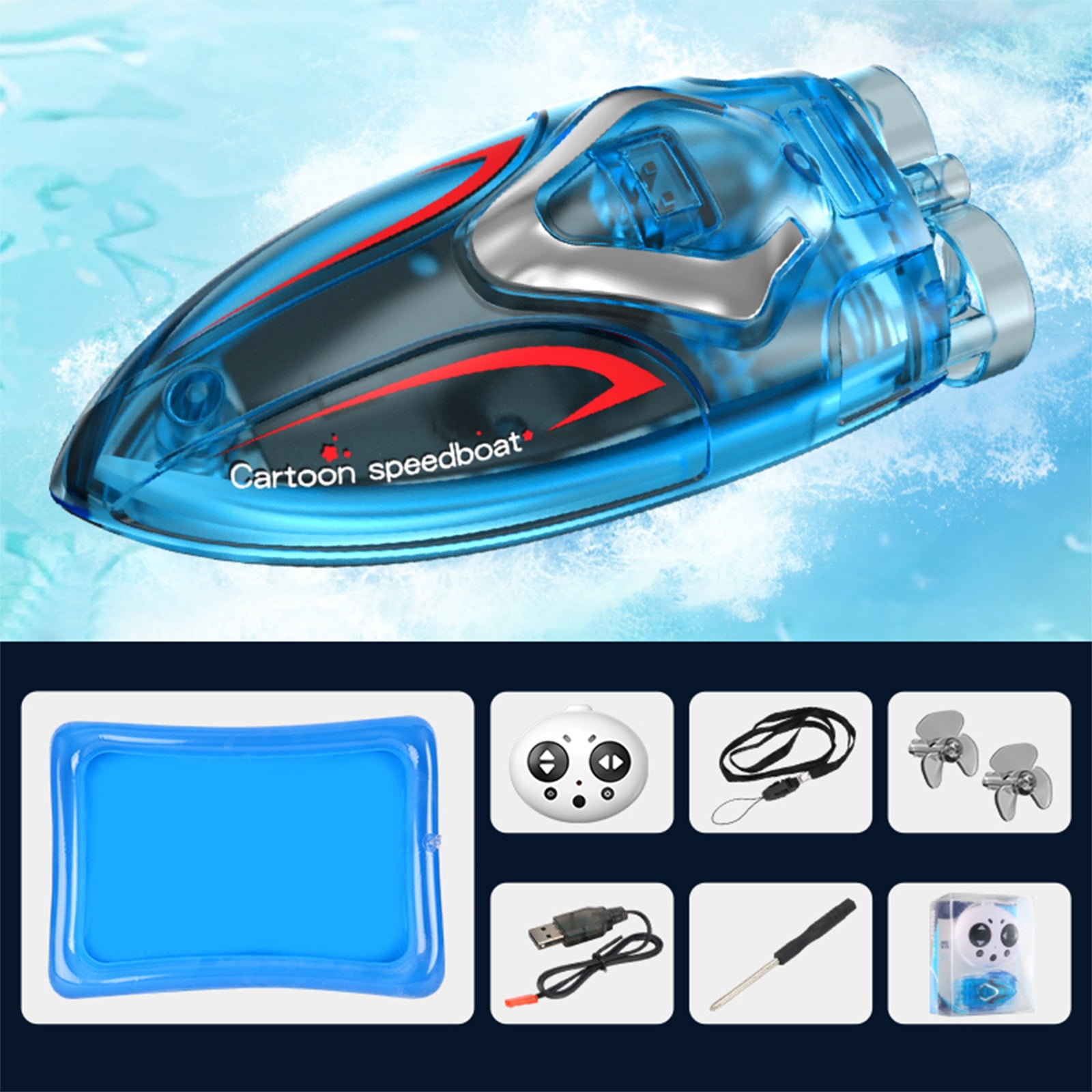 Qocolhg RC Boat for Kids,LED Light Remote Control Boat for Pools and ...