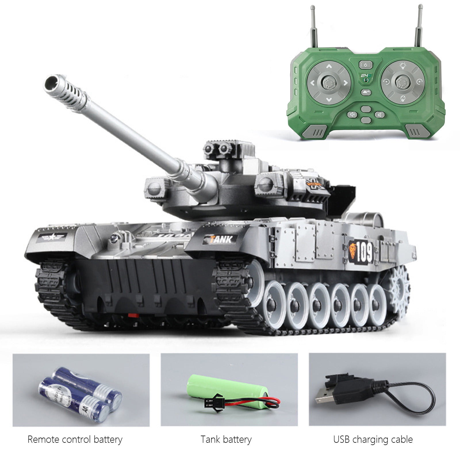Qocolhg RC Tank Toys for Boys 3+, 1/24 Scale RC Army Battle Tanks with ...