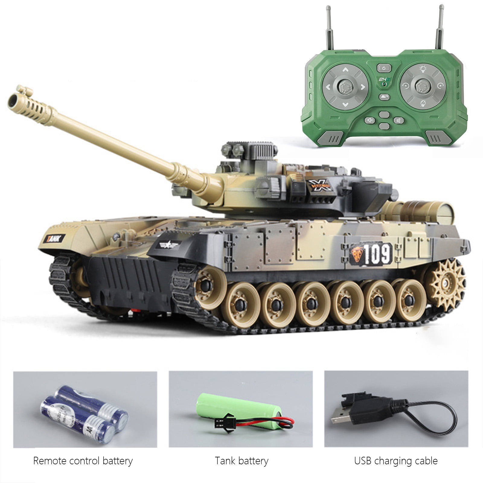 Qocolhg RC Tank Toys for Boys 3+, 1/24 Scale RC Army Battle Tanks with ...