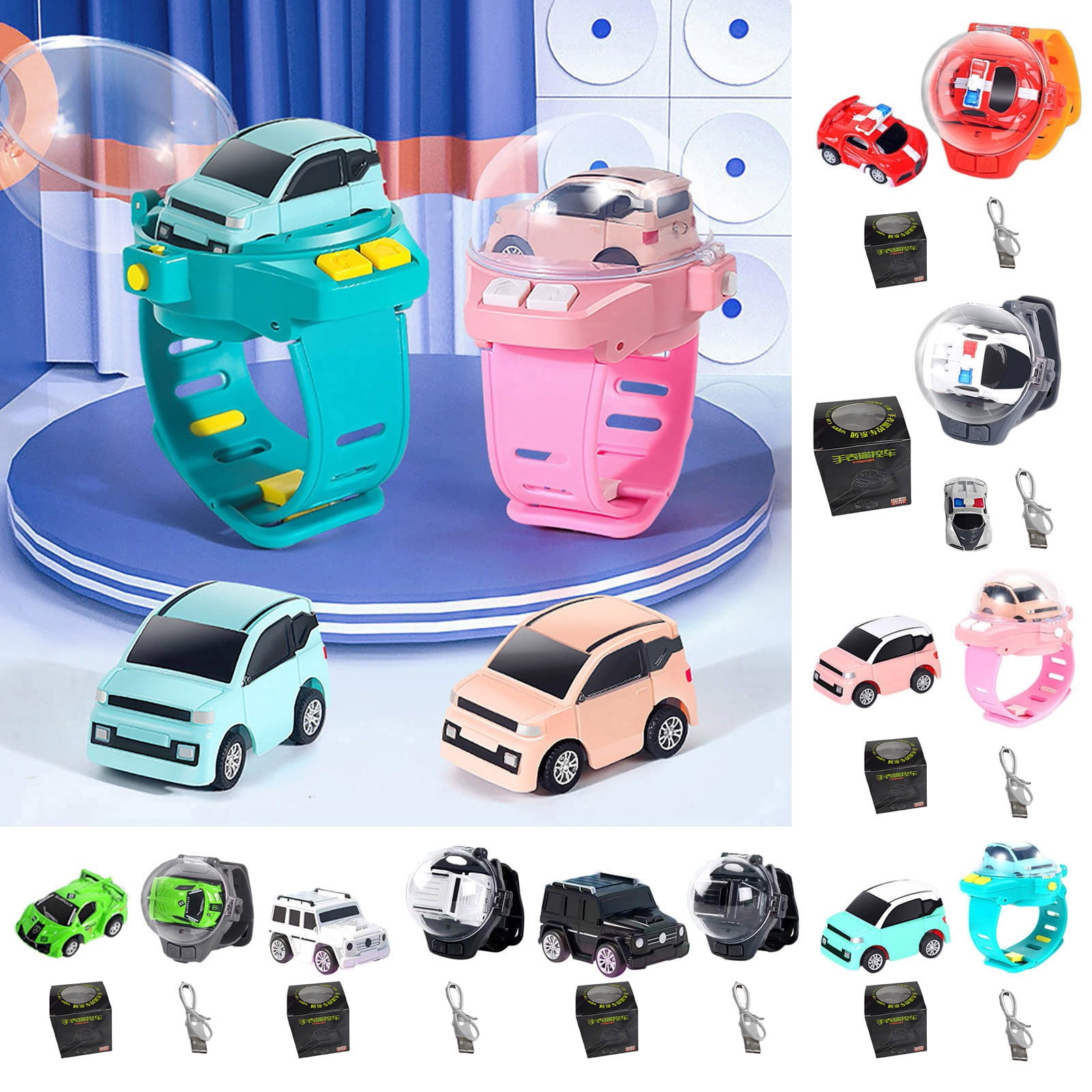 Qocolhg Remote Control Car Watch Toys Under $10 with LED Light,2.4GHz ...