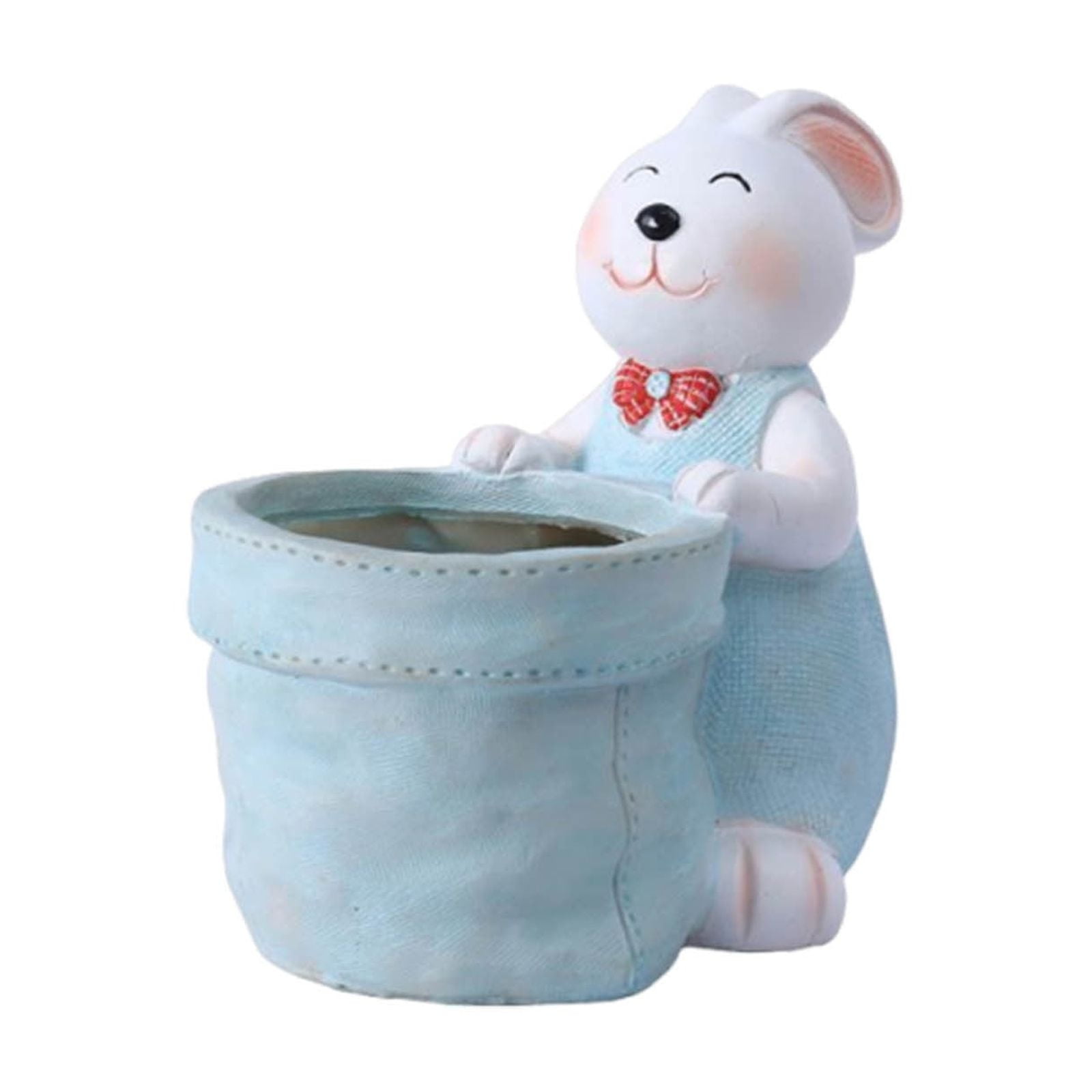 Qocolhg Resin Rabbitss Sculpture Flower Pot, Rabbit Flower Pot, Animal ...