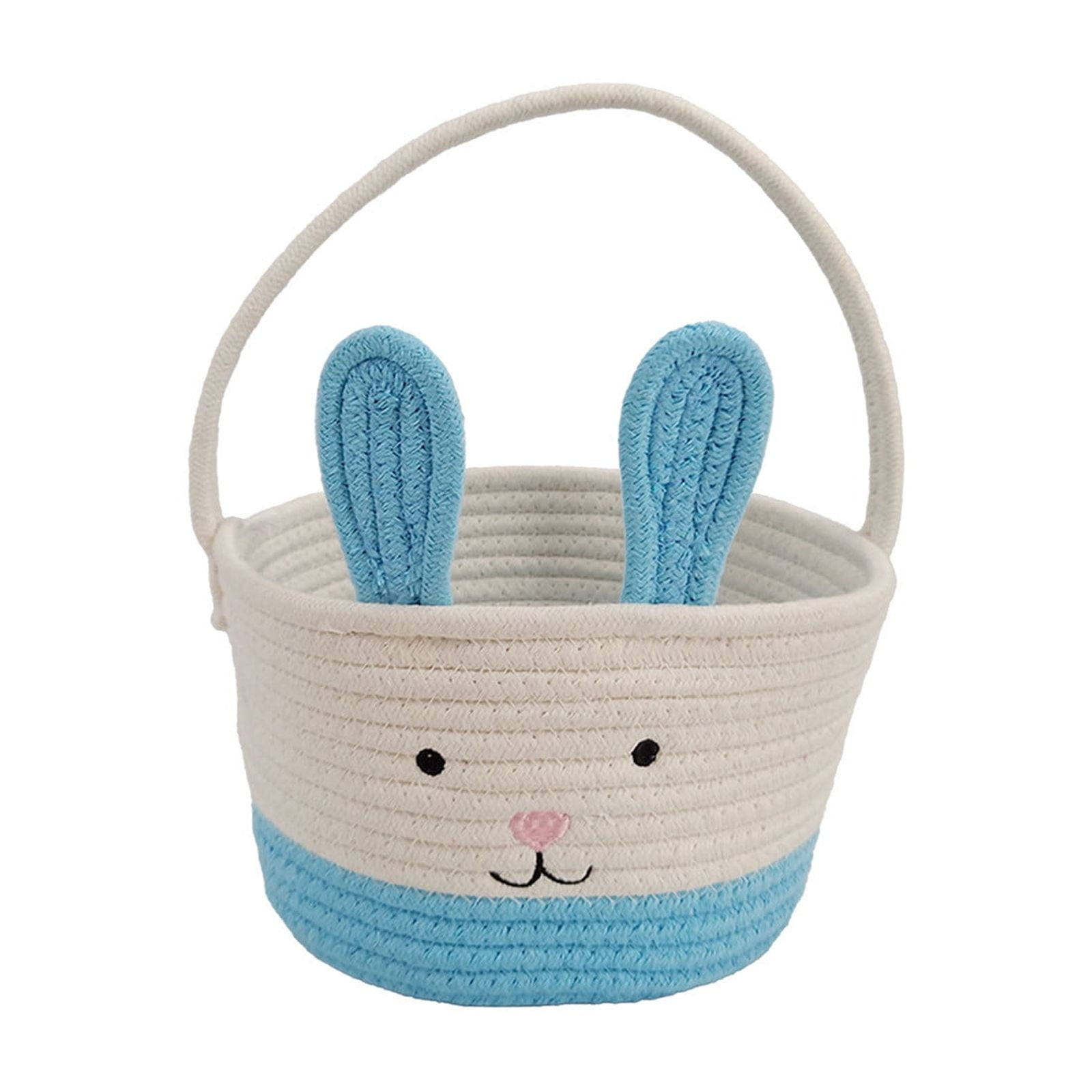 Qocolhg Small Wicker Easter Basket for Kids,Mini Bunny Basket for ...