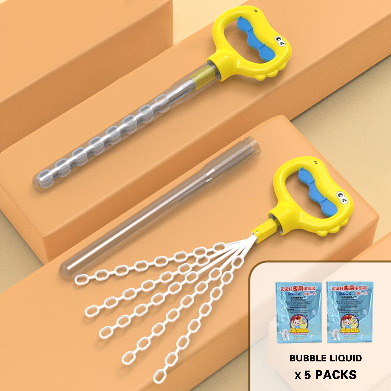 Qocolhg Smiling Face Bubble Wands Bulk for Kids, 5-Claw Smiley Bubble ...